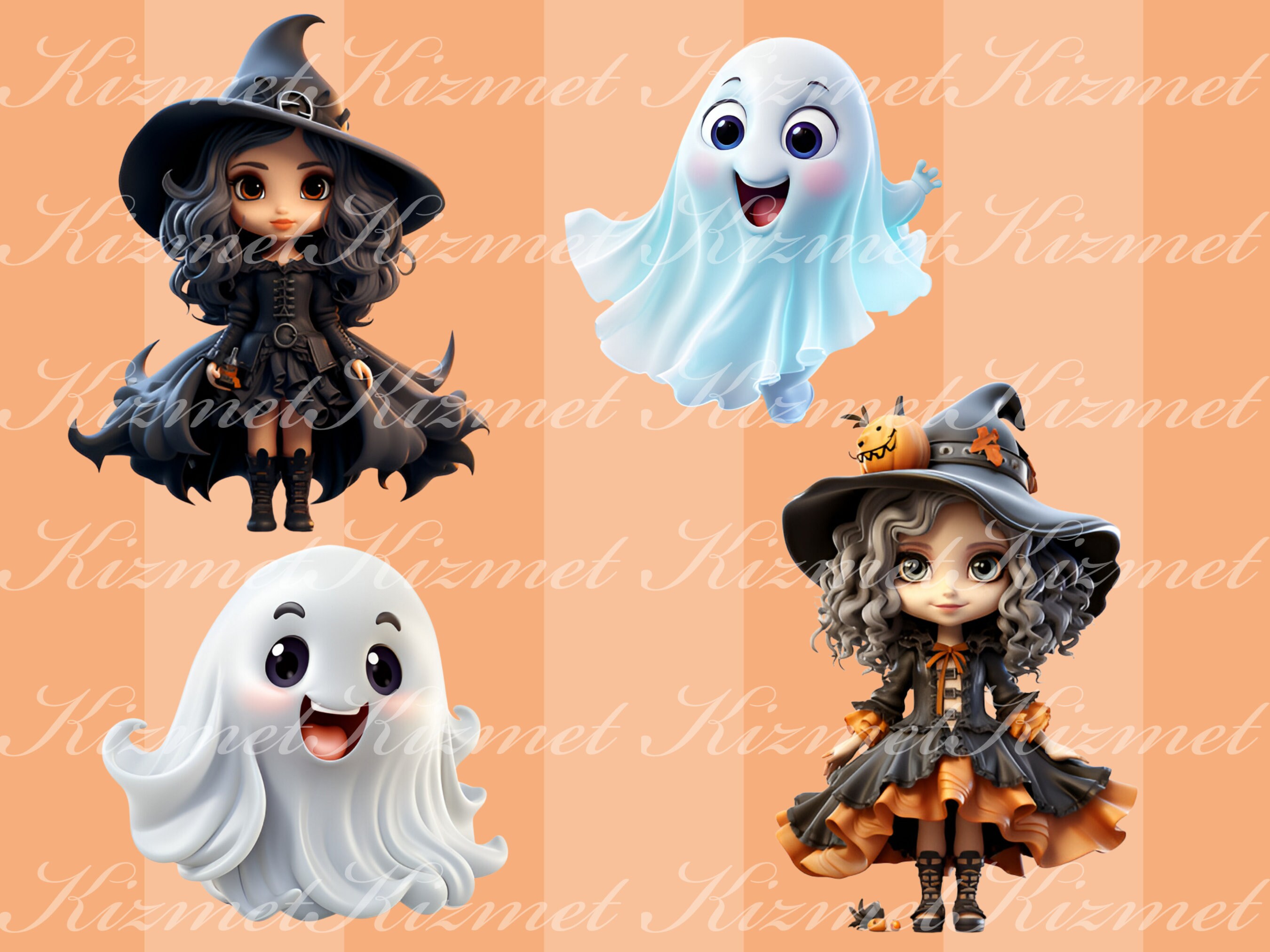 Set of 24- 3D Halloween PNG Files, 3D Clipart, Fun Digital Downloads ...