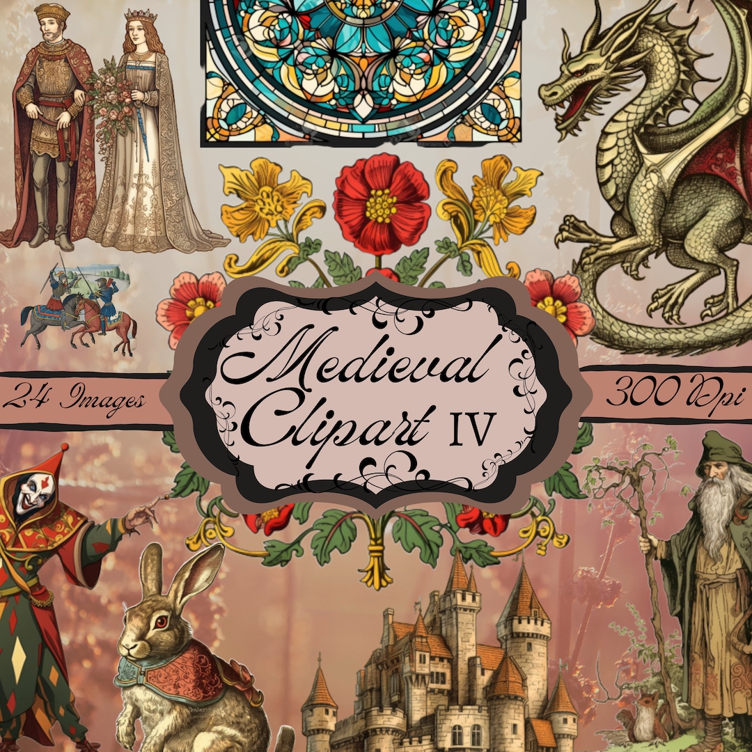 Medieval and Renaissance Themed Clipart 4 300 Dpi 24 - Etsy