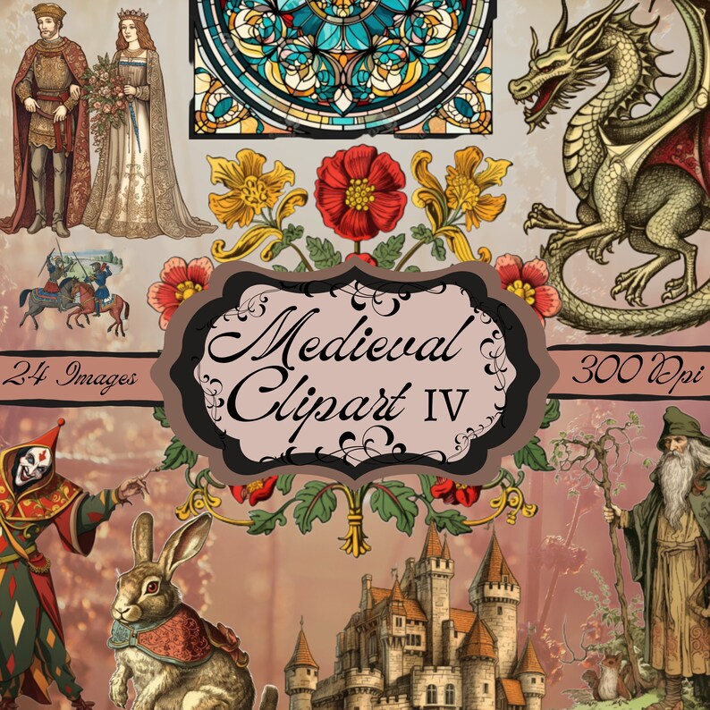 Medieval and Renaissance Themed Clipart 4 300 Dpi 24 - Etsy