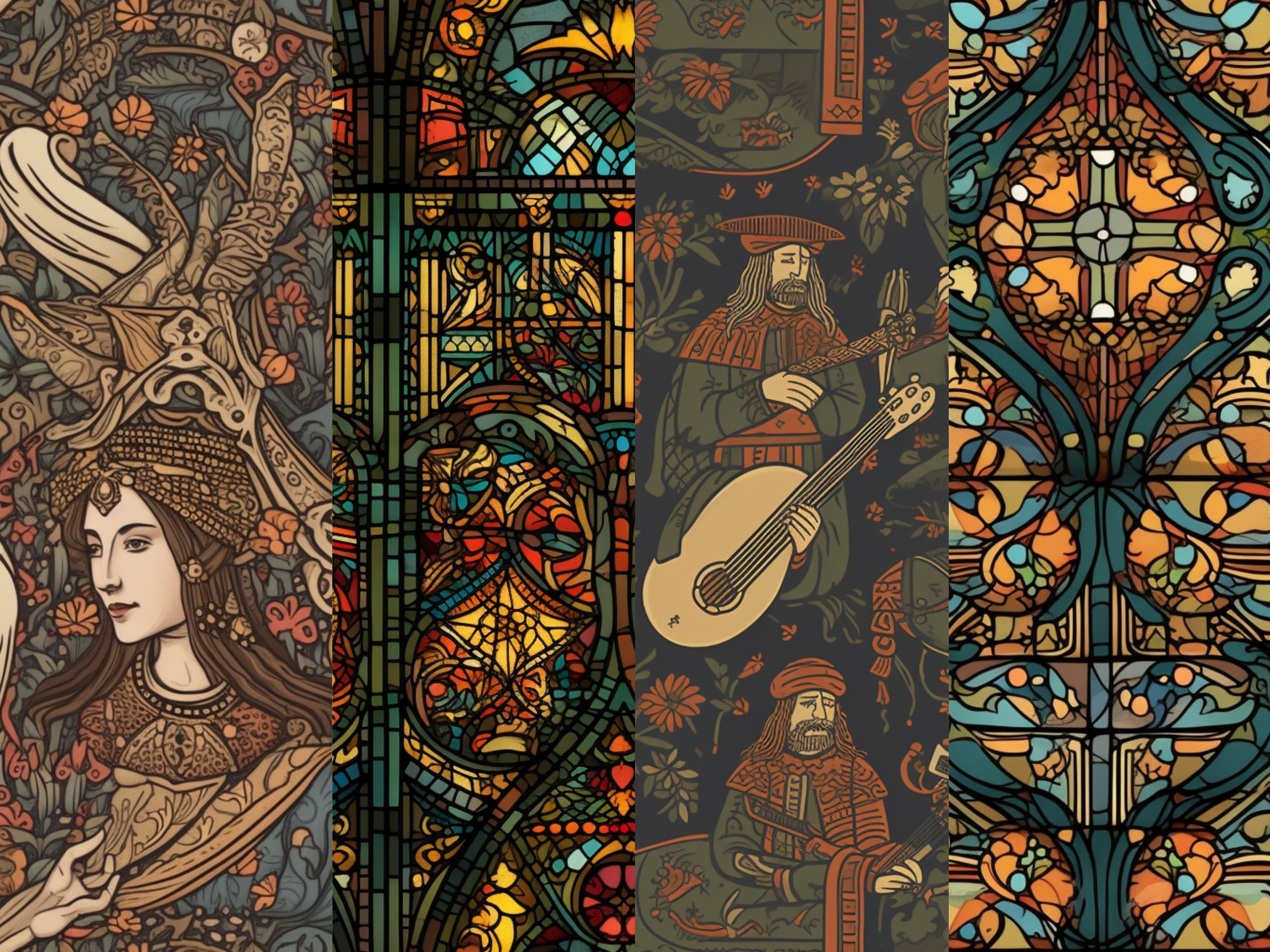 Medieval/renaissance Themed Seamless Pattern, Digital Download Paper ...