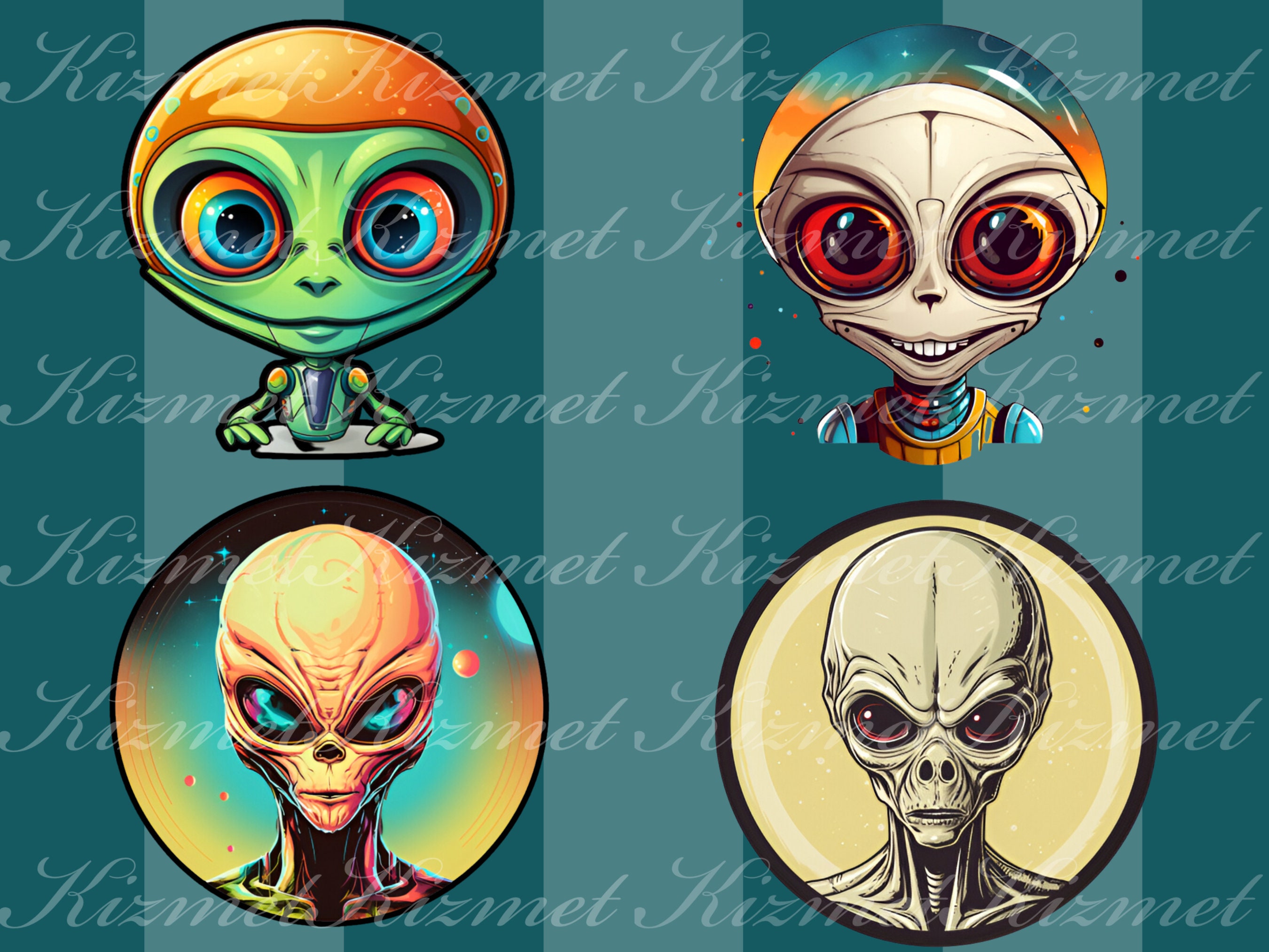24 Ufo & Aliens Clipart Files for Stickers, T-shirts, Mugs ...