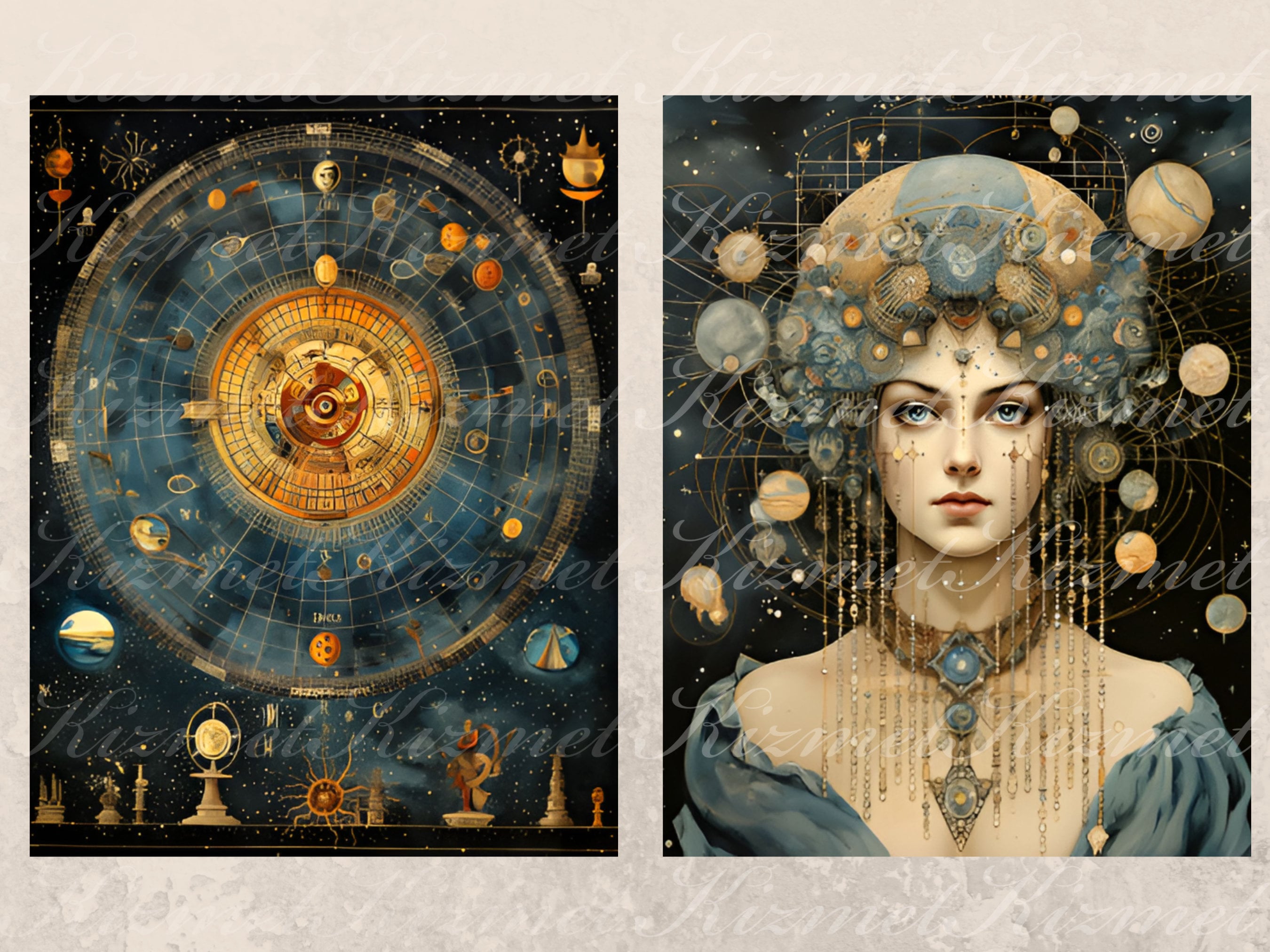 10 Astronomy Themed Junk Journal Printable Paper Collage Sheets High ...