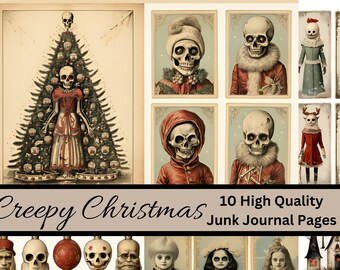 20 Creepy Halloween Junk Journal Printable Pages Collage Sheets High ...