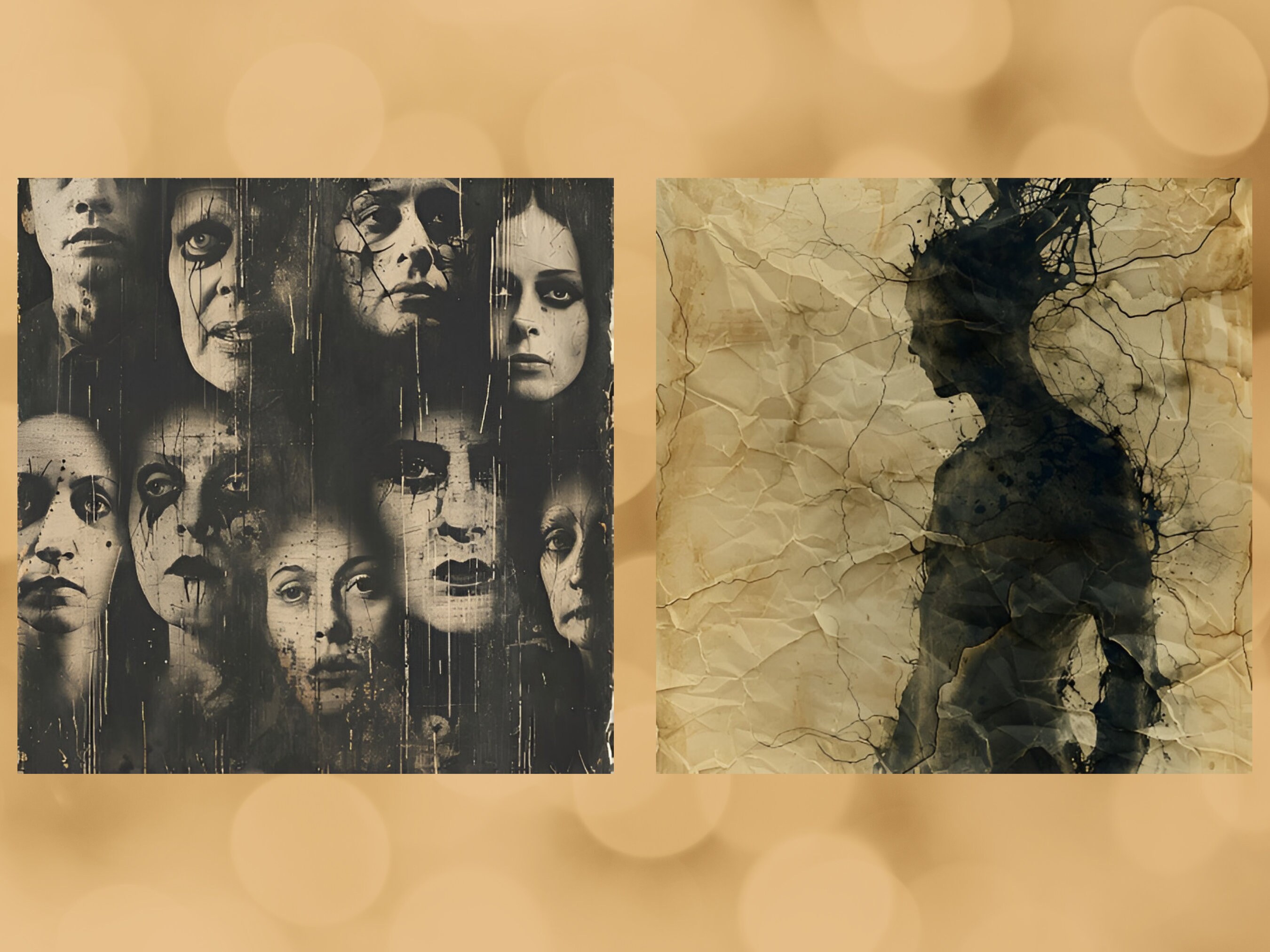 12 Creepy Vintage Digital Papers, Spooky Halloween Background, 12x12 ...