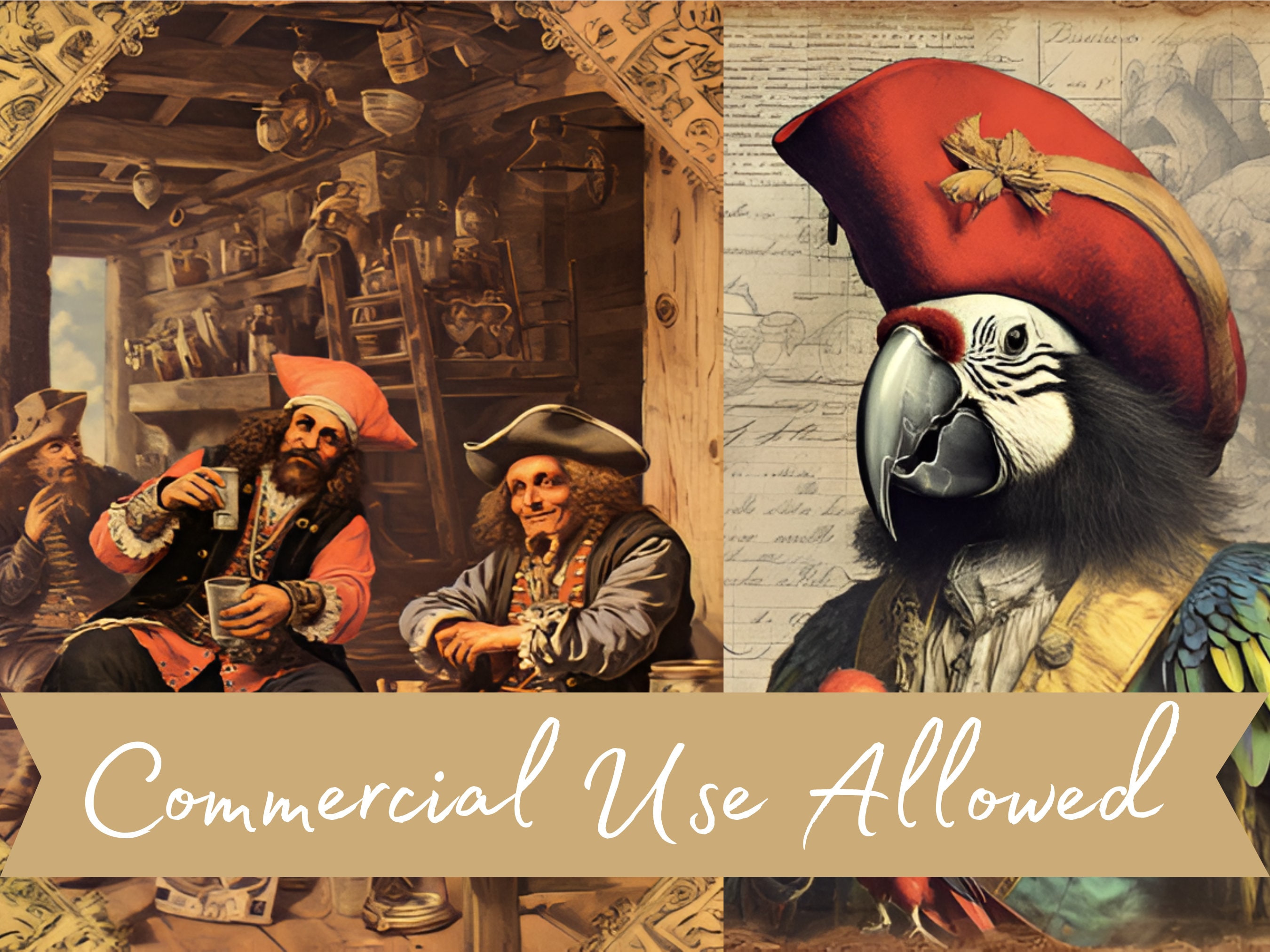 10 Pirate Themed Junk Journal Printable Pages Collage Sheets High ...
