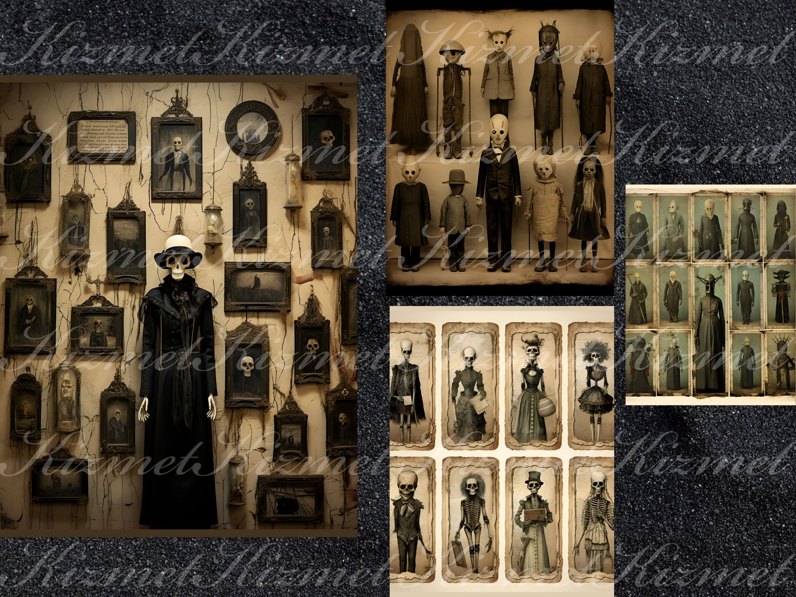 20 Creepy Halloween Junk Journal Printable Pages Collage Sheets High ...