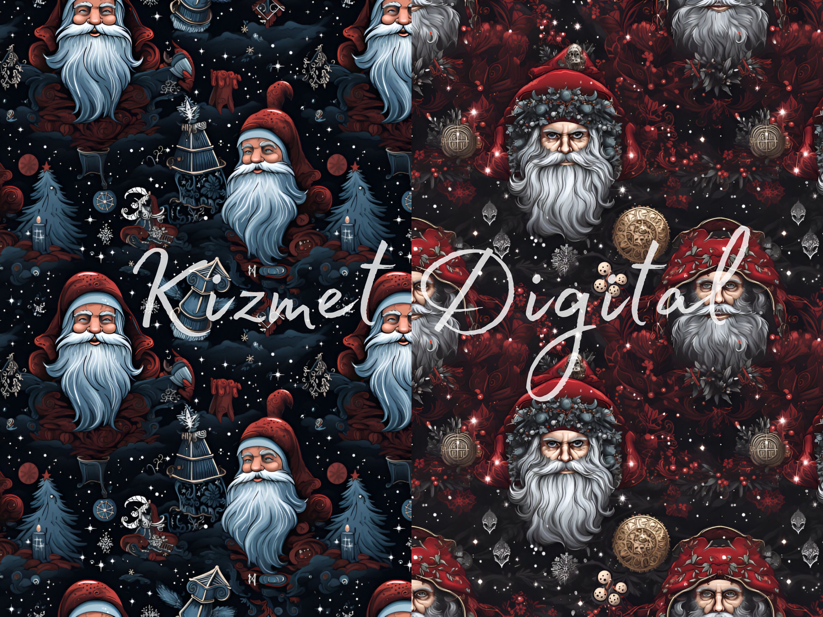 10 Gothic Christmas Wallpapers, Seamless Pattern, Gothic Digital Paper ...