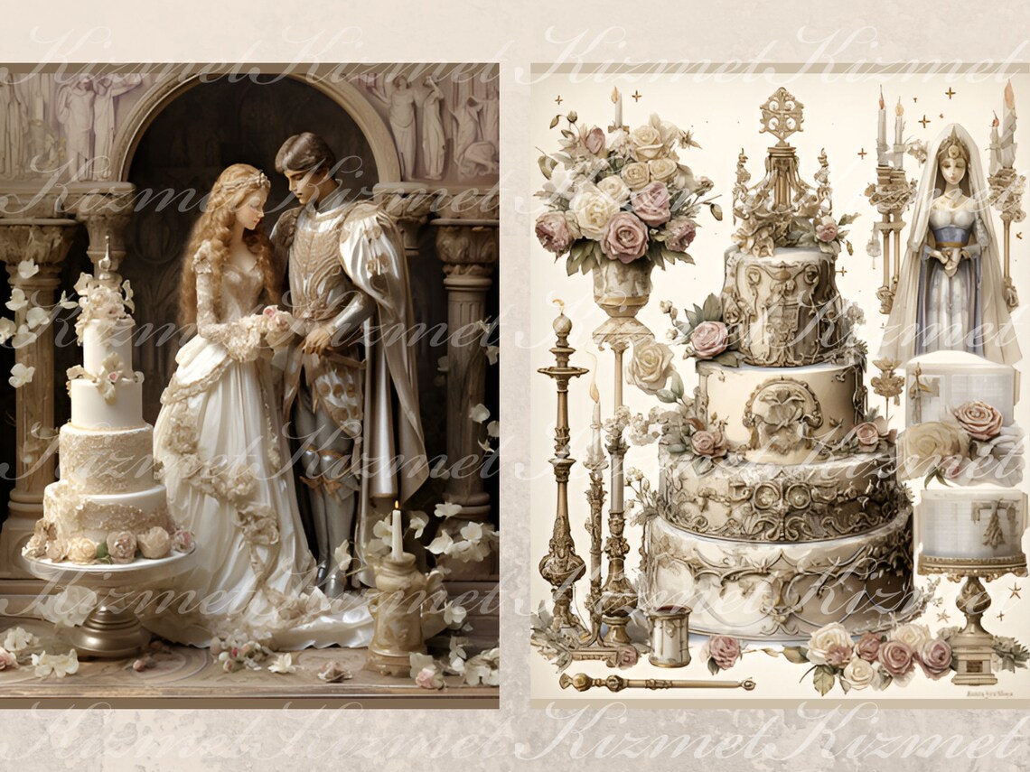 10 Medieval Romance Junk Journal Digital Paper, Collage Sheets, High ...