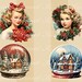 Vintage Christmas Themed Clipart, 300 Dpi, Beautiful Printable 24 PNG ...