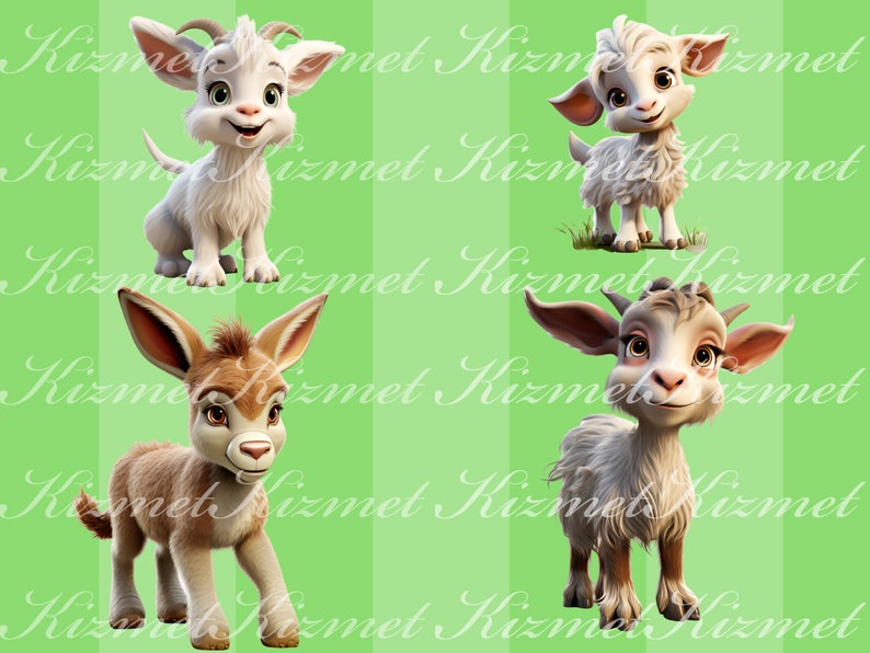 Set of 24- Cute 3D Animals- 3D Clipart PNG Files, Fun Digital Downloads ...