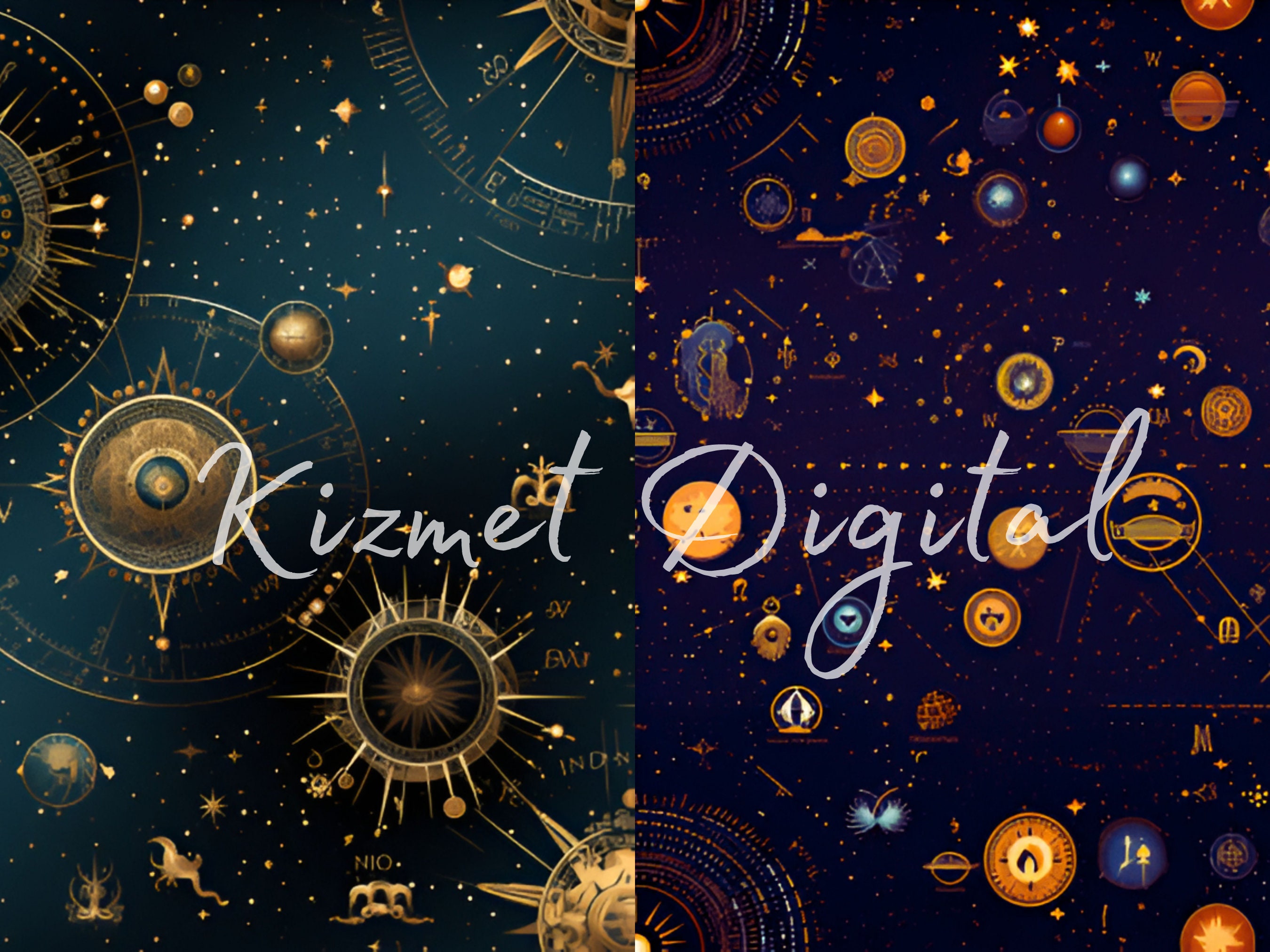 10 Galactic Wallpapers, Seamless Pattern, Celestial Digital Paper ...