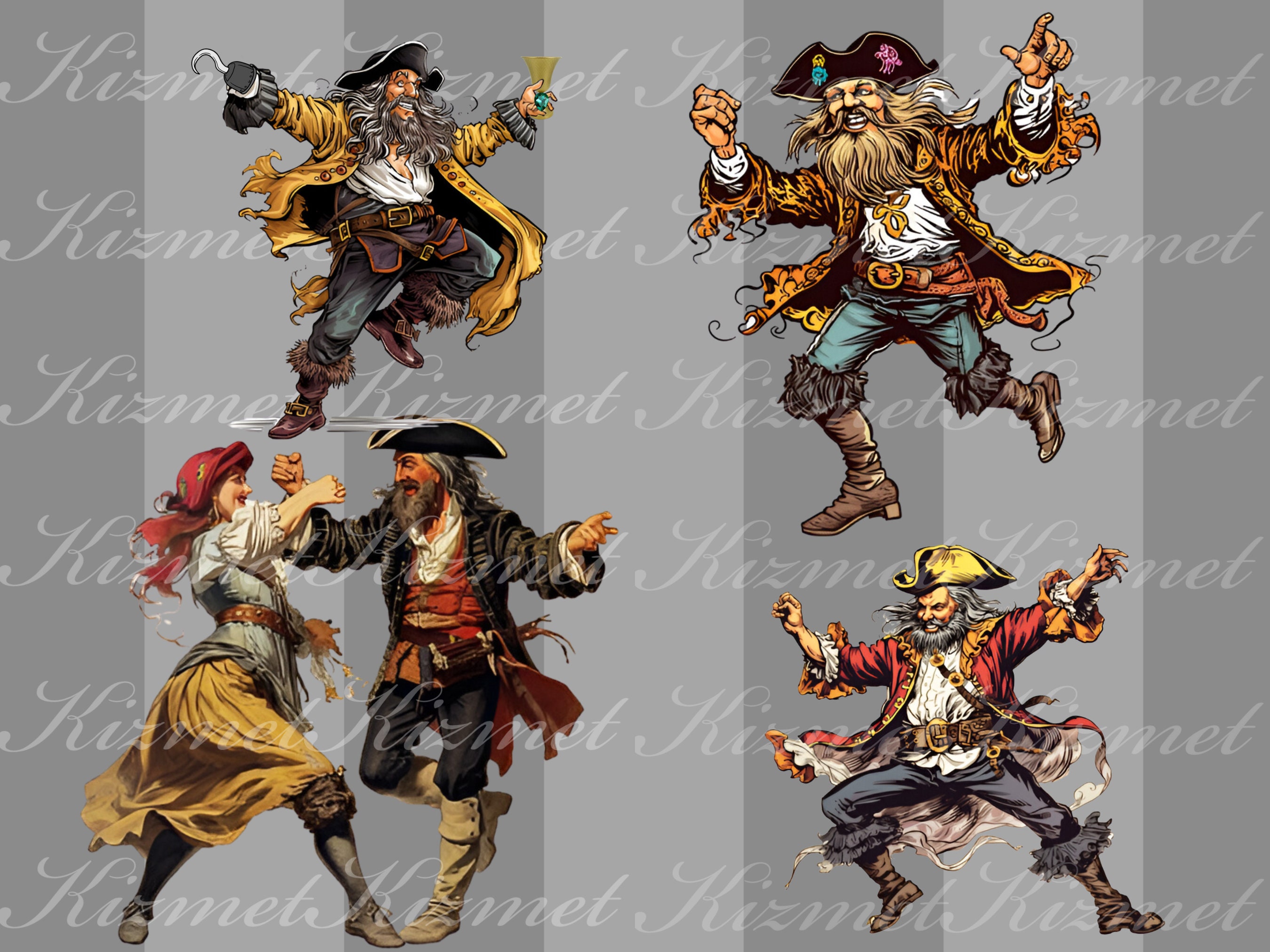 Pirate Life Set of 22 Pirate Png Clipart Files Large 10x12.5 Medieval ...