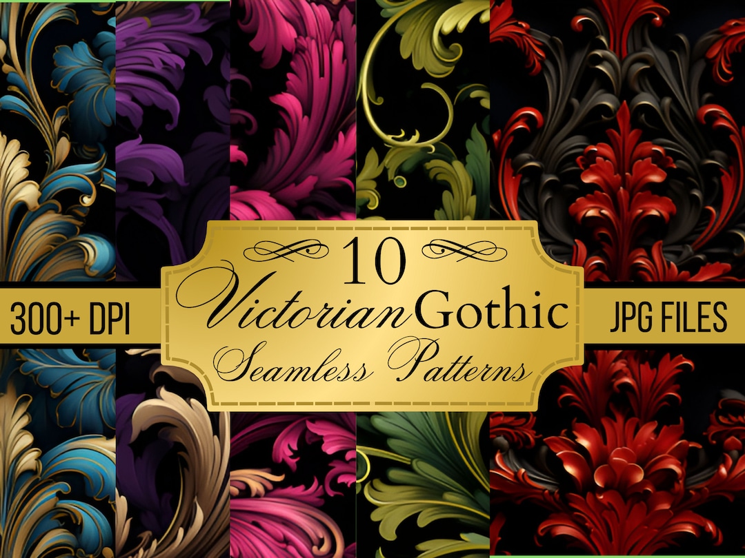 Victorian Gothic Wallpaper, Seamless Pattern, Digital Paper, High ...