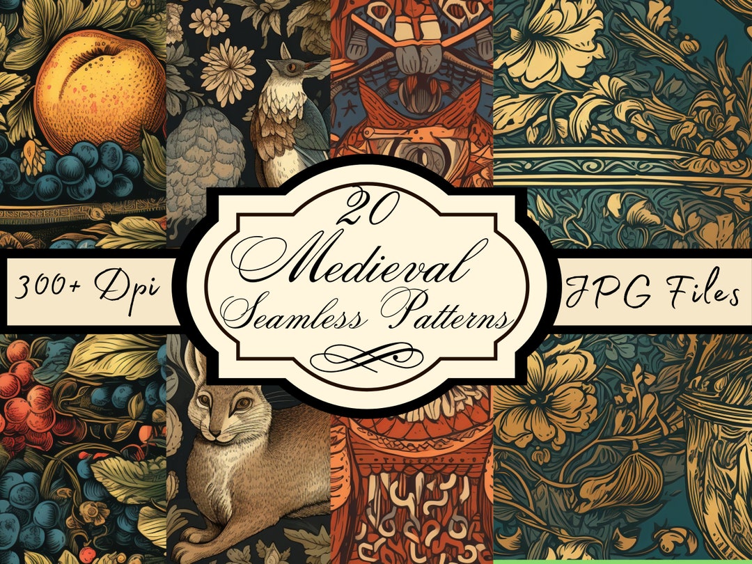 Medieval/renaissance Themed Seamless Pattern, Digital Download Paper ...