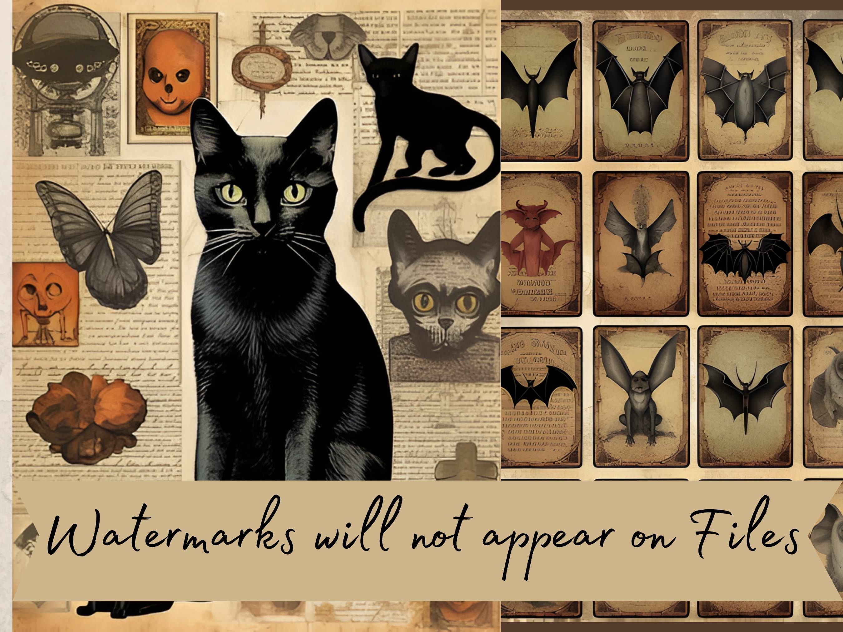 10 Spooky Witchy Gothic Junk Journal Printable Pages Collage Sheets ...