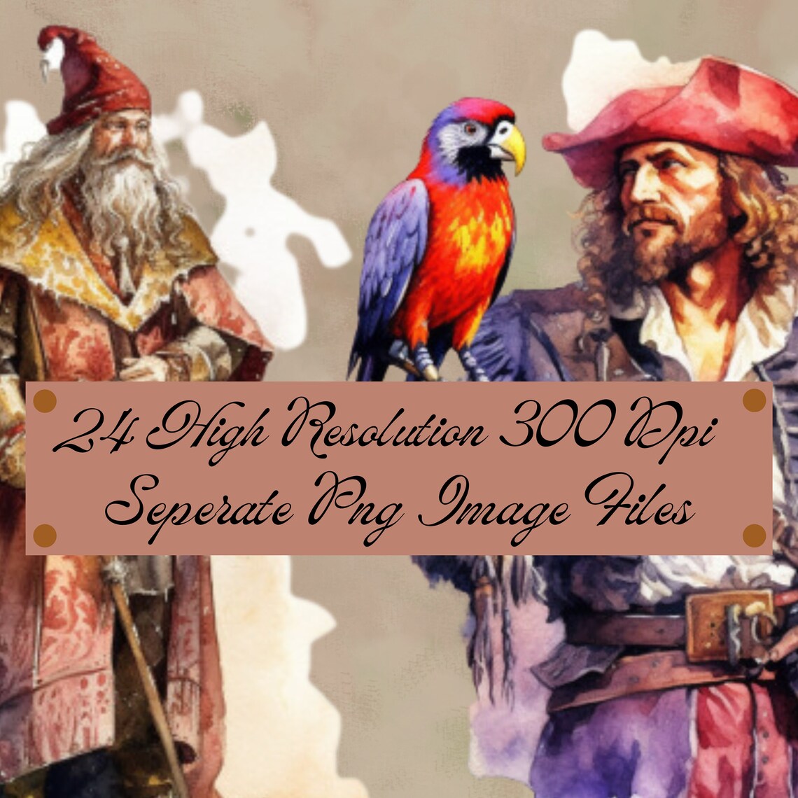 Medieval and Renaissance Themed Clipart, 300 Dpi, Beautiful Watercolor ...