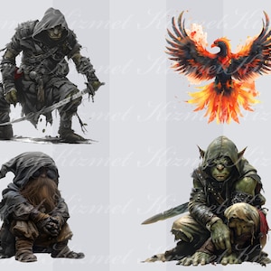 24 Dark Fantasy Clipart, PNG Instant Download, Commercial Use, Gothic ...