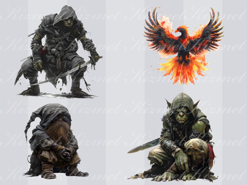 24 Dark Fantasy Clipart, PNG Instant Download, Commercial Use, Gothic ...