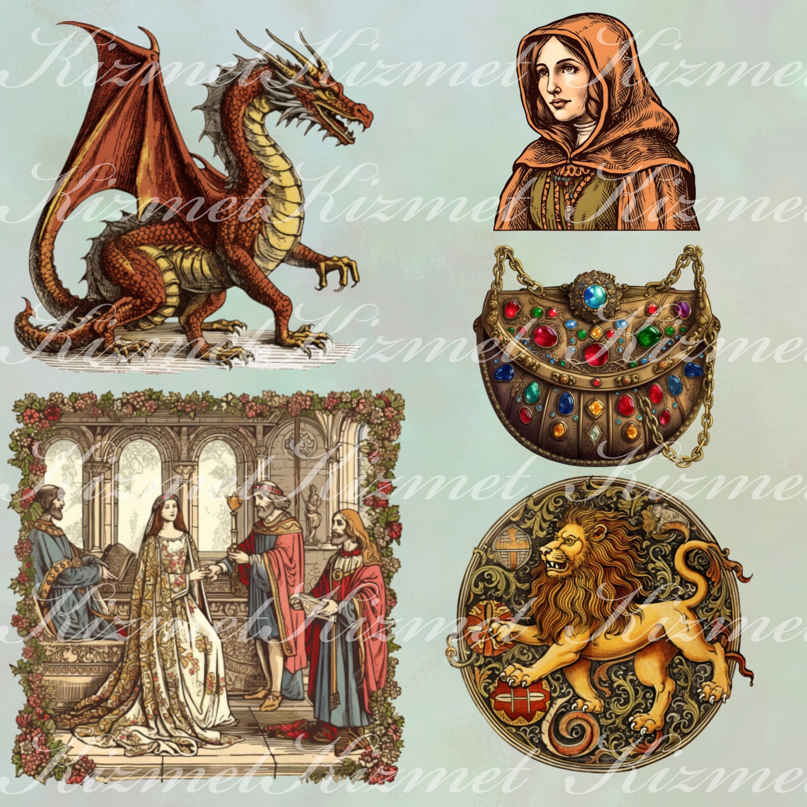 Medieval and Renaissance Themed Clipart 2 300 Dpi 24 - Etsy