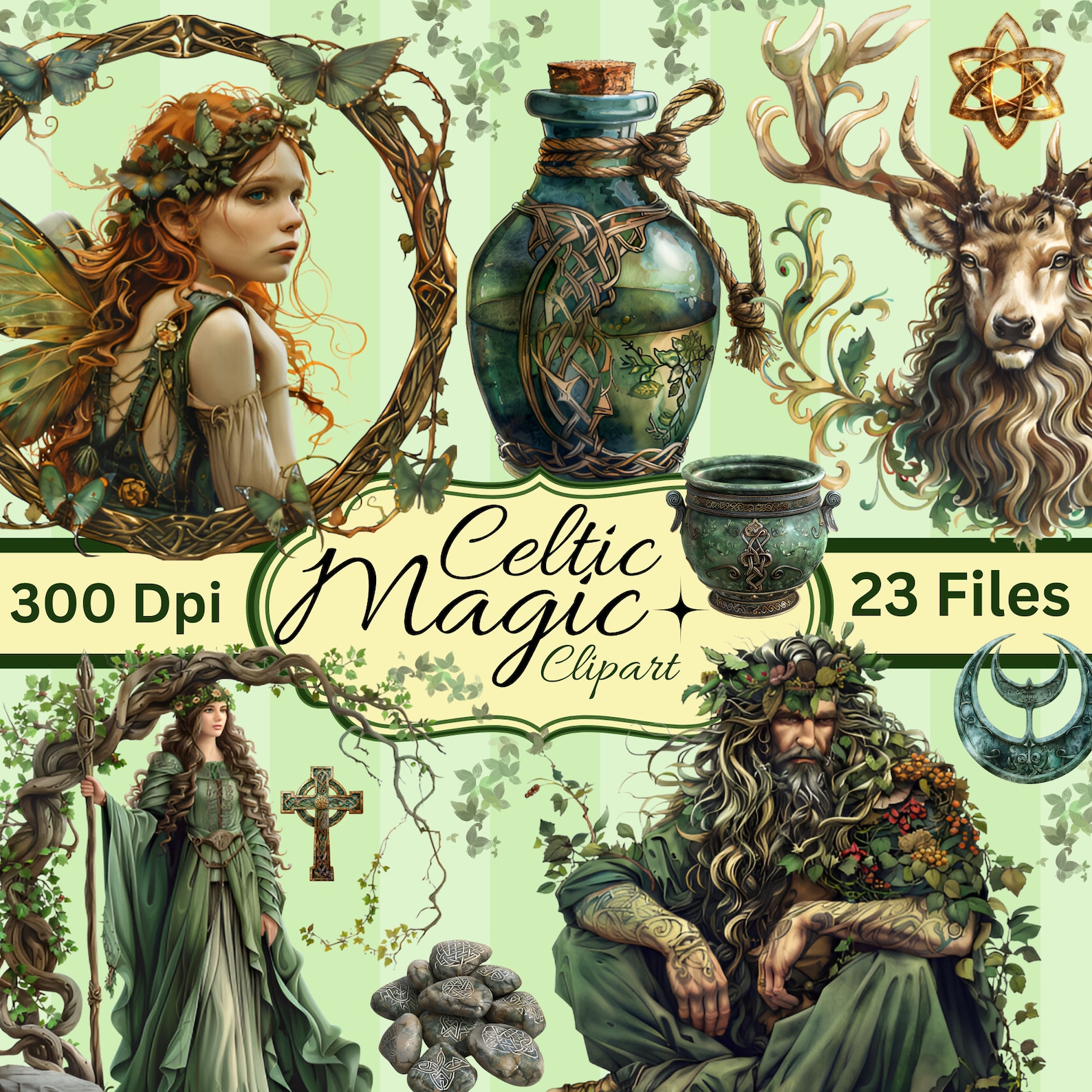 23 Celtic Irish Magic Clipart Files, Fun Downloads, Magical, Enchanted ...
