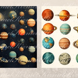 10 Astronomy Themed Junk Journal Printable Paper Collage Sheets High ...