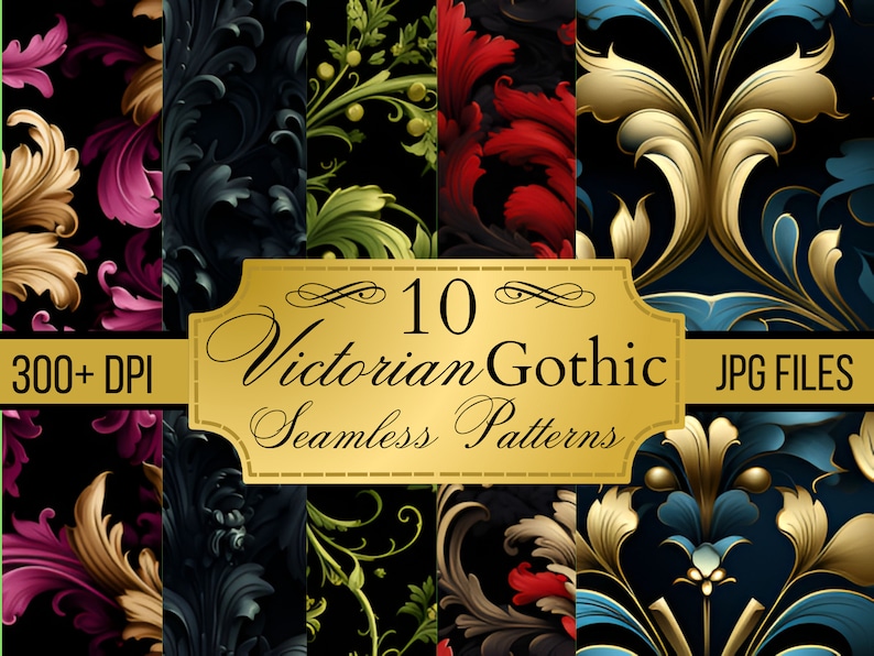 Victorian Gothic Wallpaper, Seamless Gothic Paper, High Resolution ...