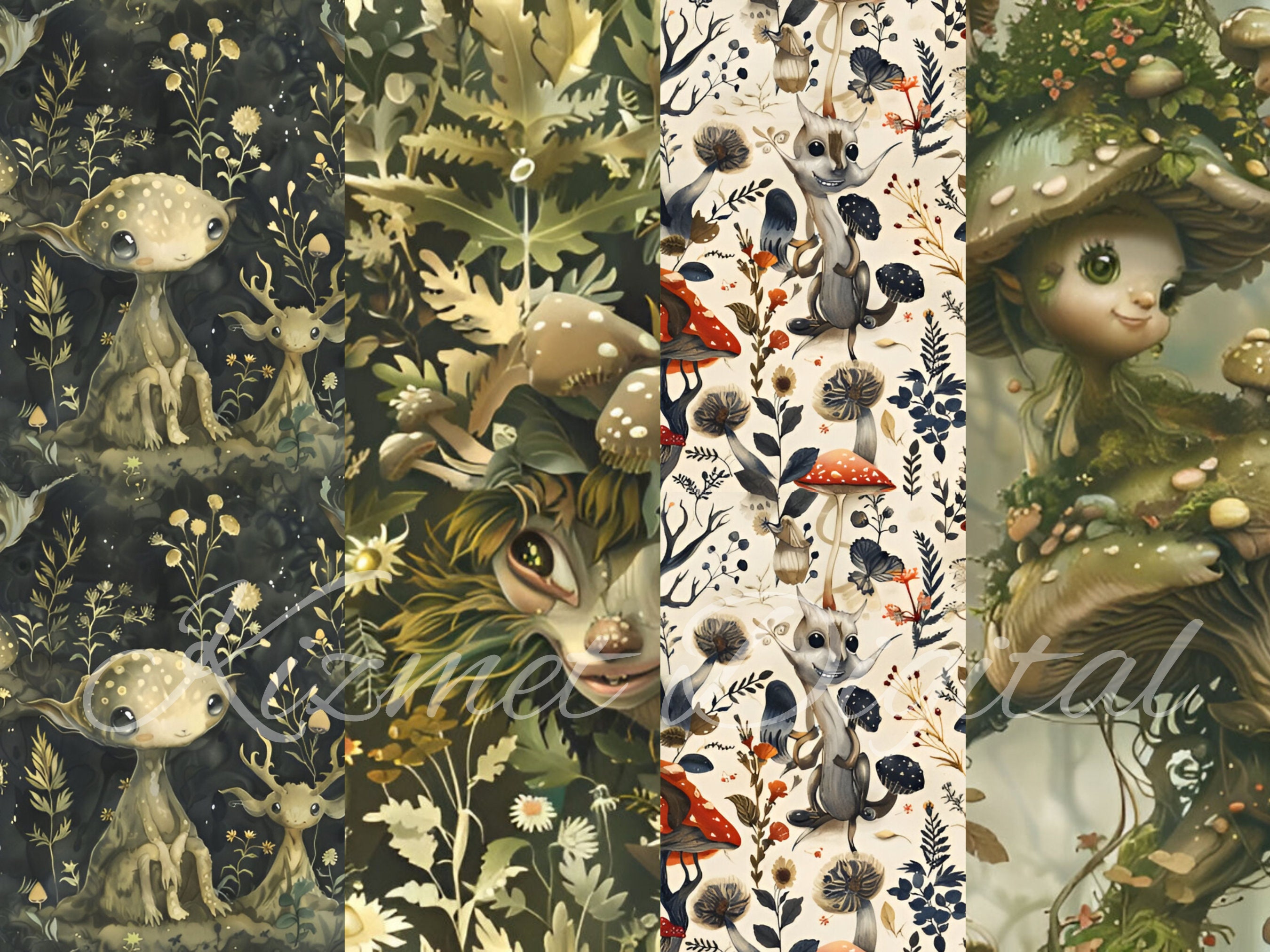 20 Woodland Creatures Seamless Patterns, 12x12 Digital Paper ...