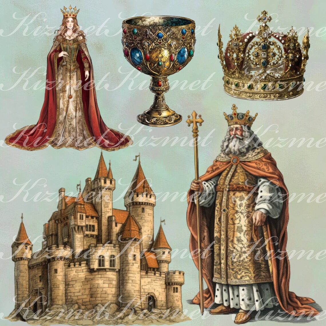 Medieval and Renaissance Themed Clipart 4 300 Dpi 24 - Etsy