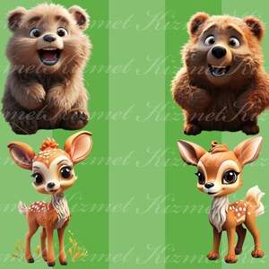 Set of 24- Forest Animals- 3D Clipart PNG Files, Fun Digital Downloads ...