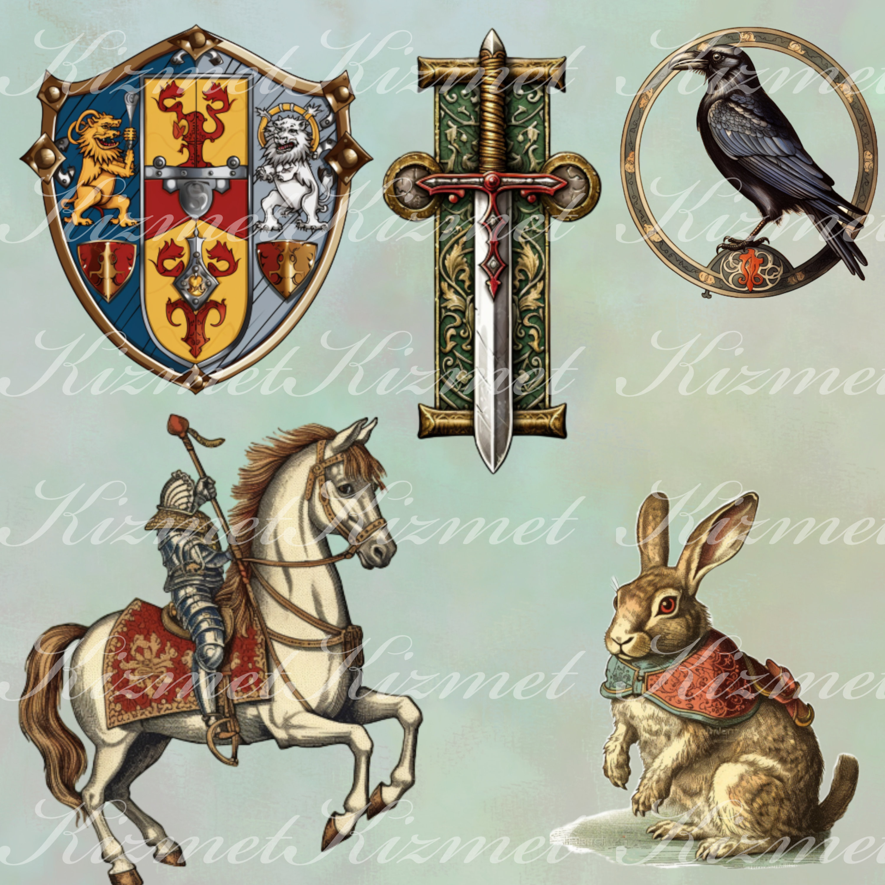 Medieval and Renaissance Themed Clipart 4 300 Dpi 24 - Etsy