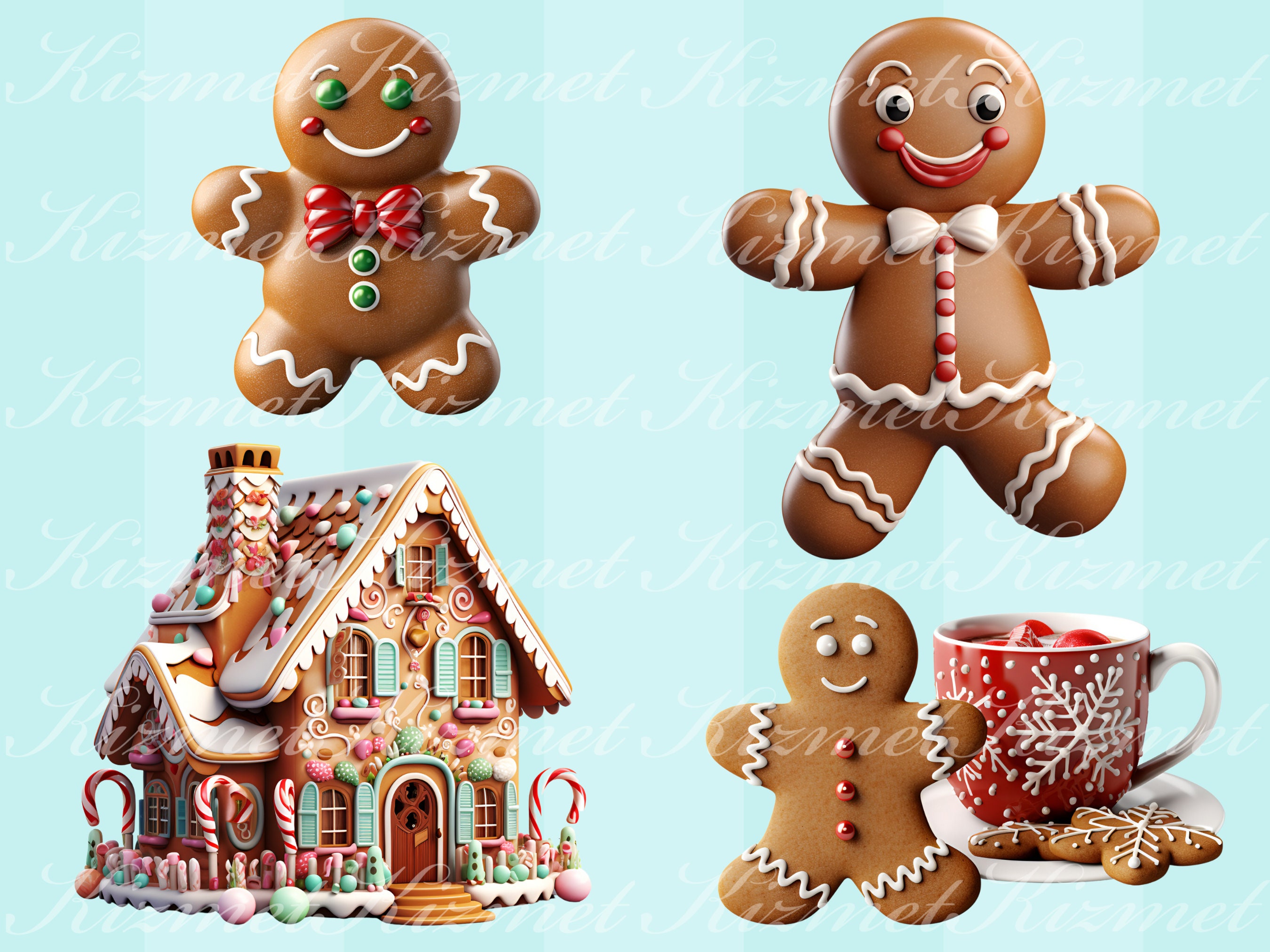 24 Cute 3D Christmas Clipart, 3D Clipart, PNG Files, Fun Digital ...
