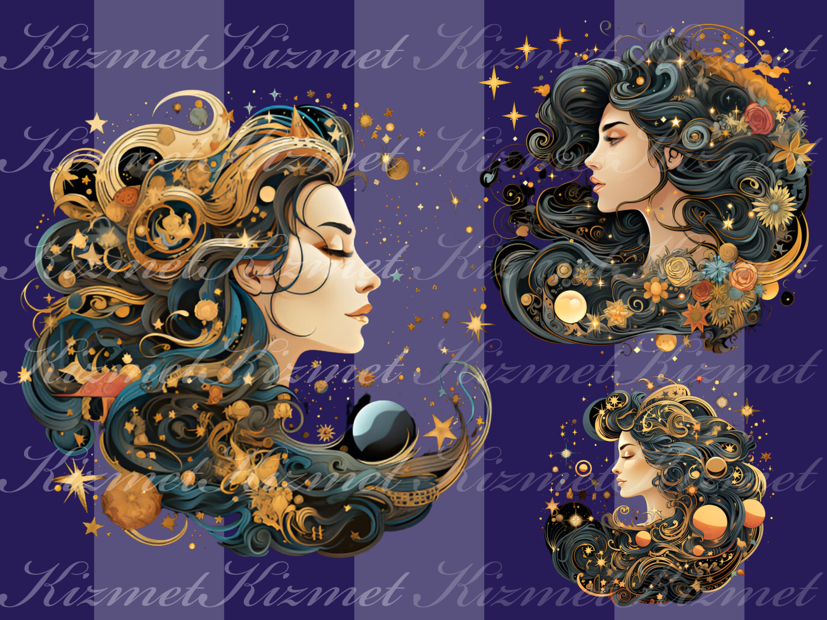 Celestial Clipart Set of 20 Png Files, 300+ Dpi, Astrology Downloads ...