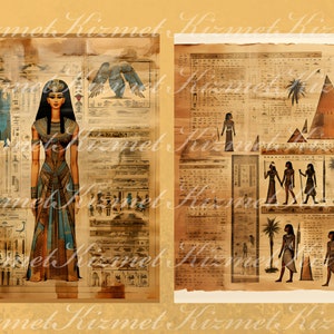 10 Egyptian Themed Junk Journal Printable Pages Collage Sheets High ...