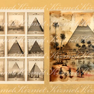 10 Egyptian Themed Junk Journal Printable Pages Collage Sheets High ...