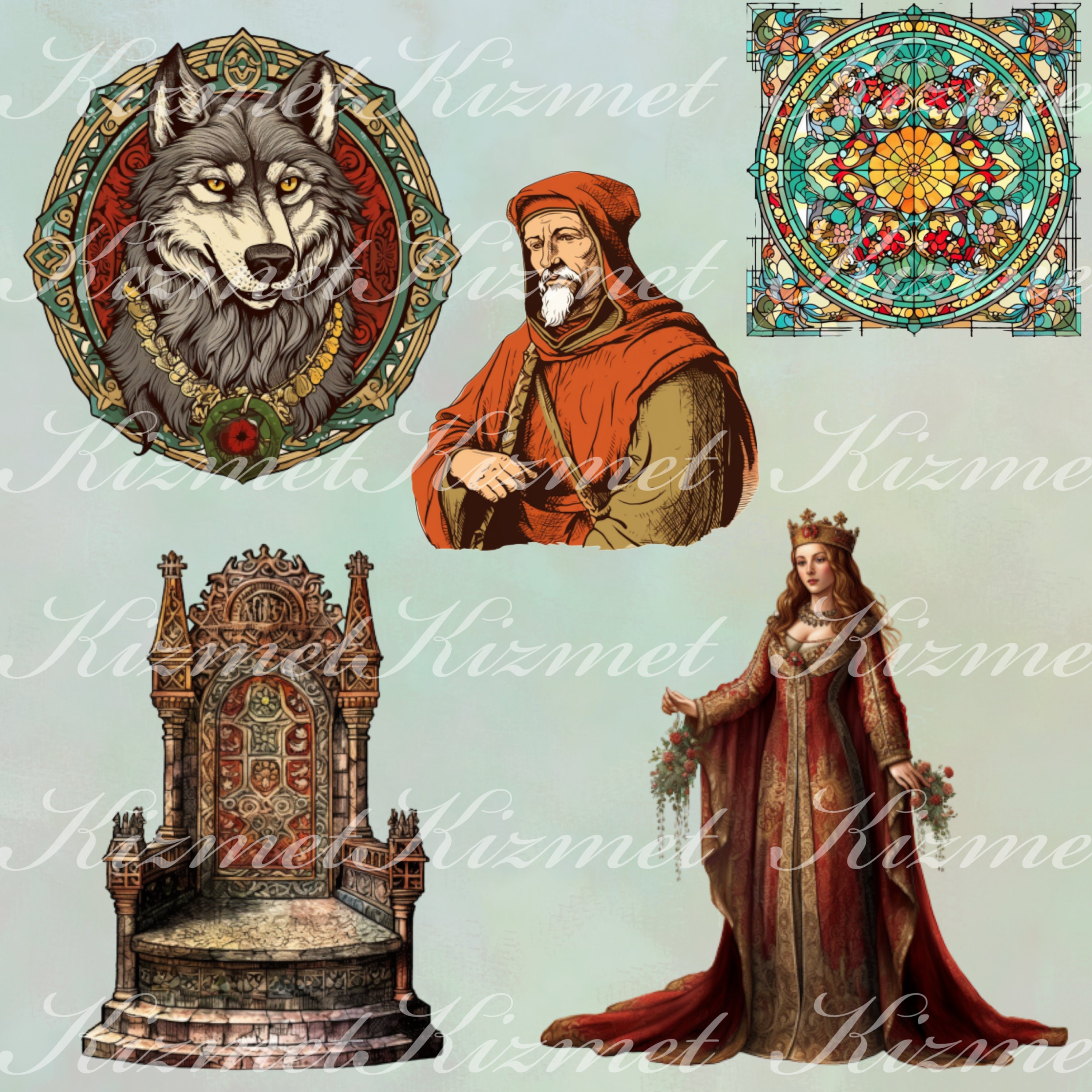 Medieval and Renaissance Themed Clipart 2 300 Dpi 24 - Etsy