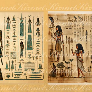 10 Egyptian Themed Junk Journal Printable Pages Collage Sheets High ...