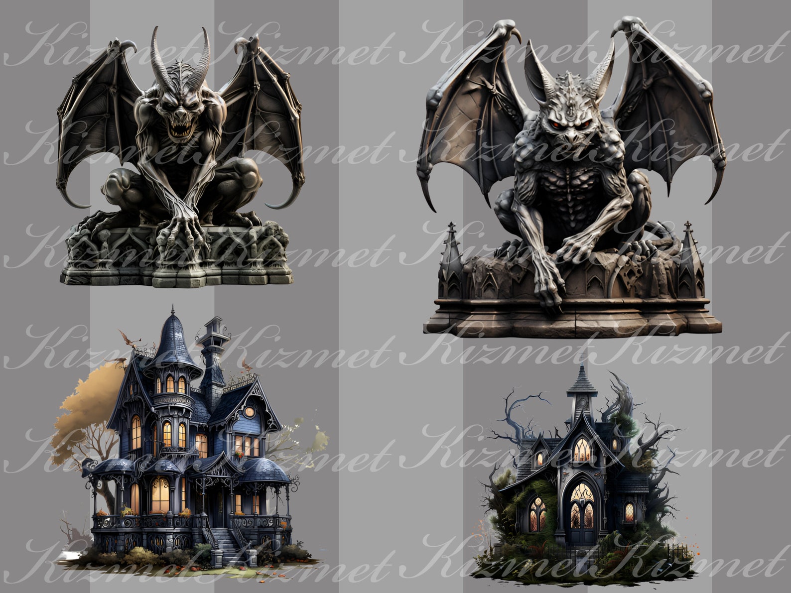 24 Gothic Clipart, PNG Instant Download, Commercial Use, Gothic Vampire ...