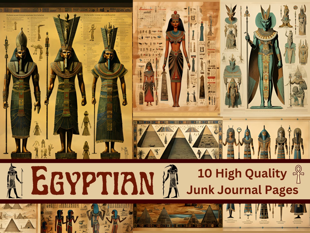 10 Egyptian Themed Junk Journal Printable Pages Collage Sheets High ...