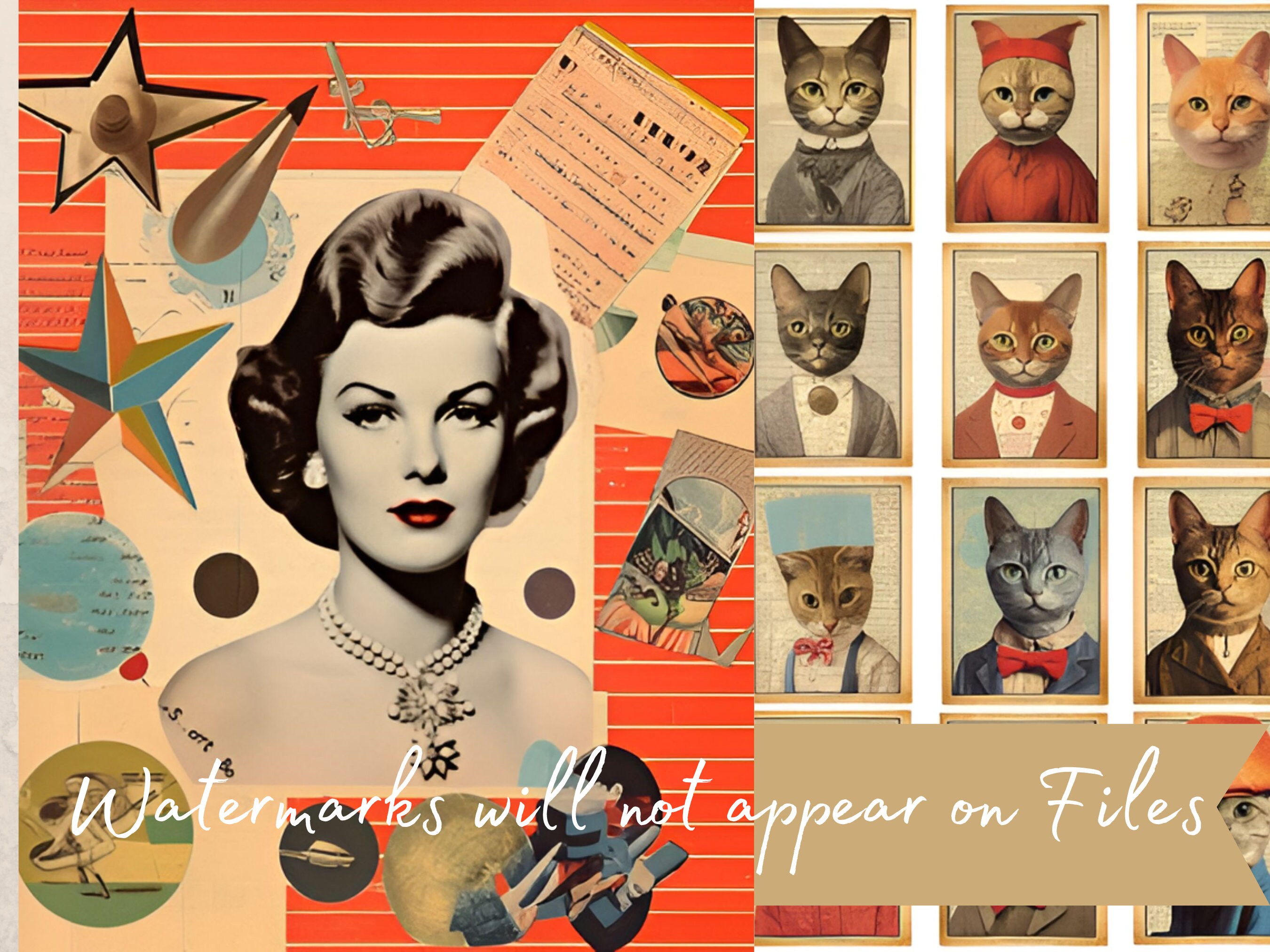 10 Retro Vintage Junk Journal Printable Pages Collage Sheets High ...