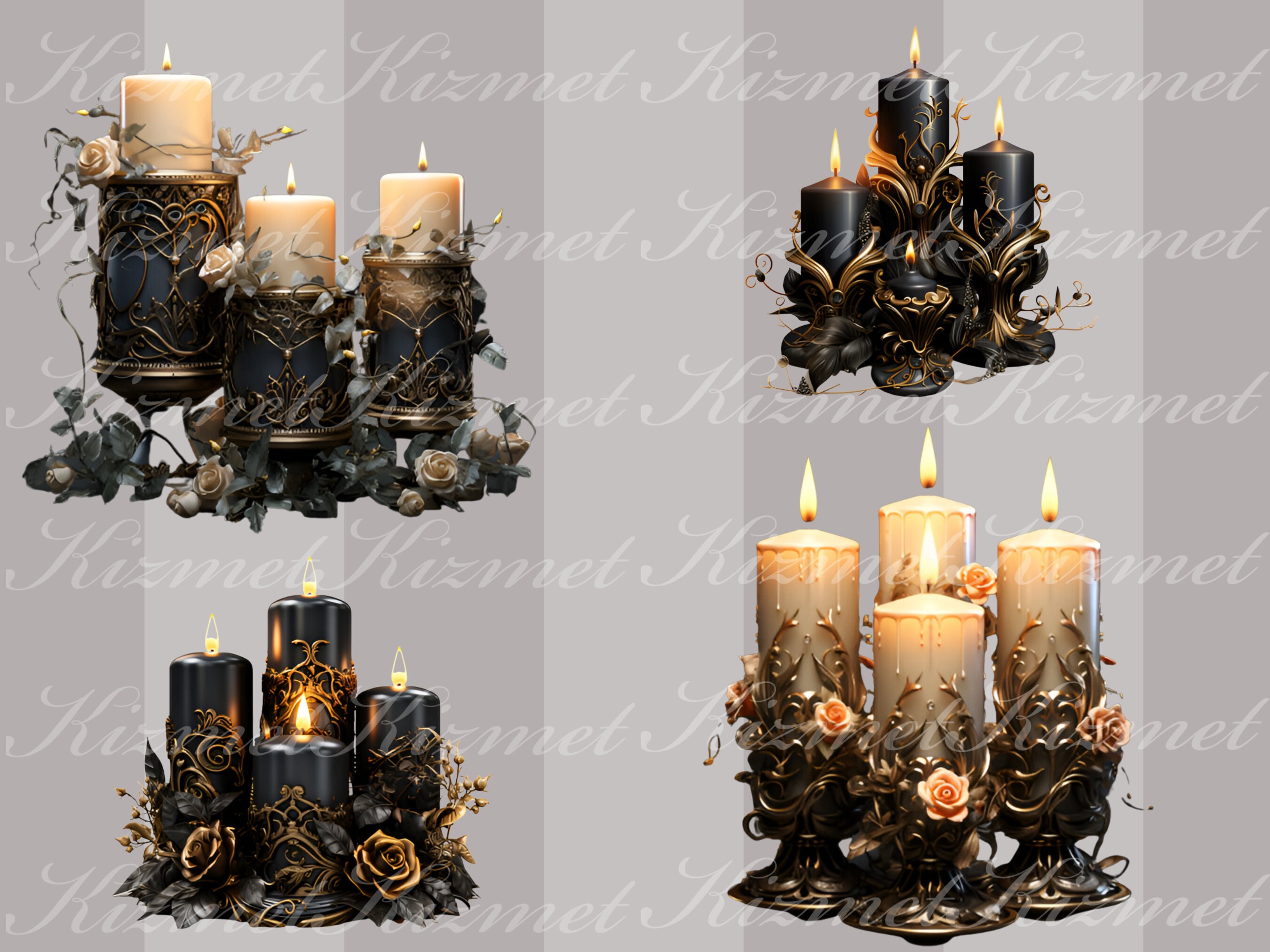 24- 3D Gothic Wedding Clipart, PNG Instant Download, Commercial Use ...