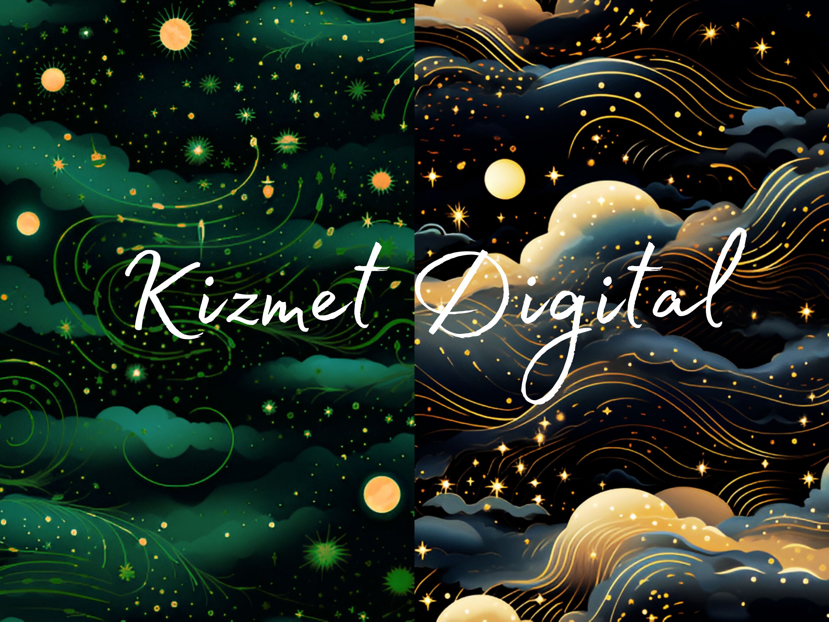 10 Galactic Wallpapers Seamless Pattern Celestial Digital - Etsy