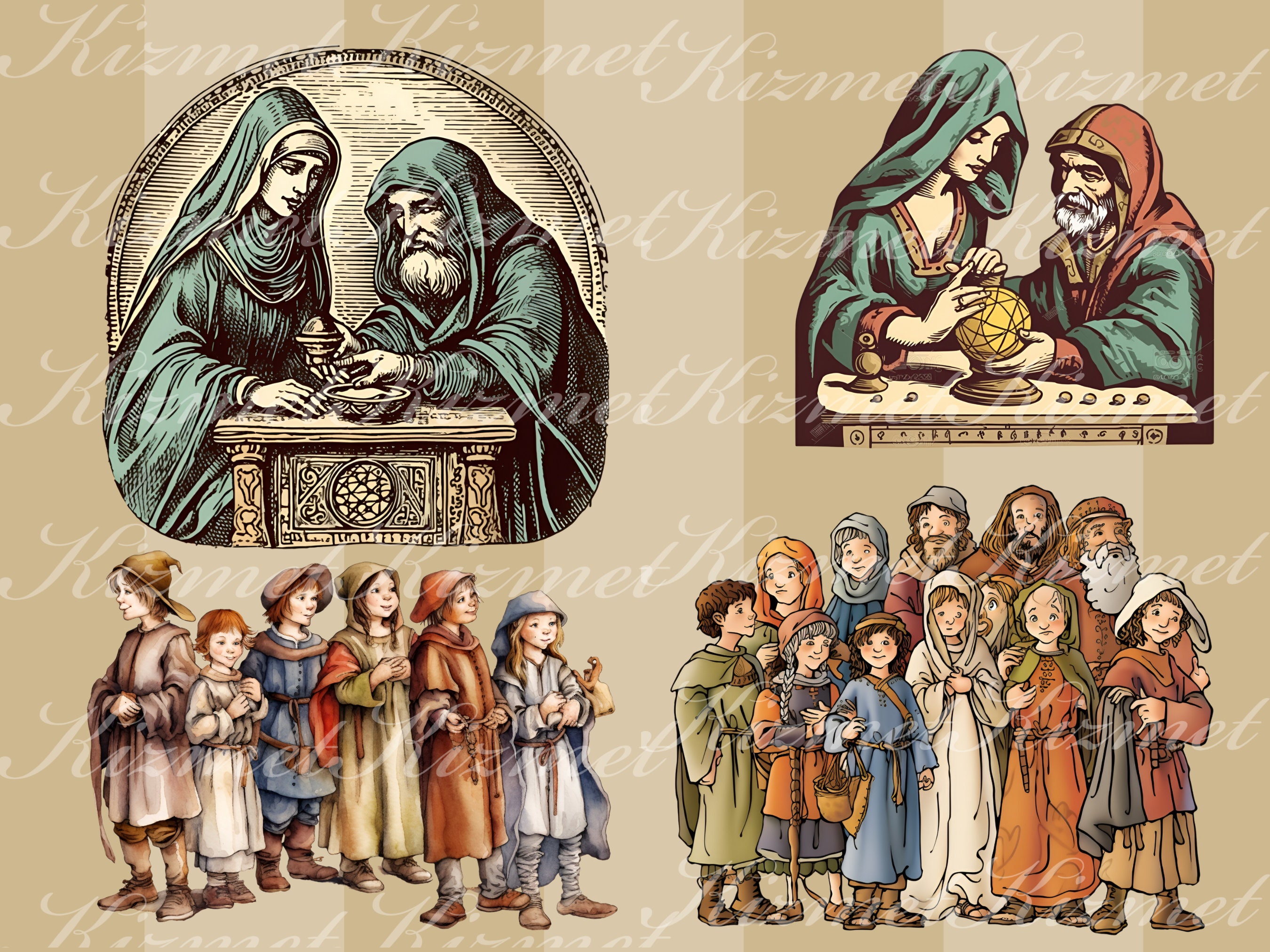 22 Medieval and Renaissance Themed Clipart, 300 Dpi, Beautiful PNG ...