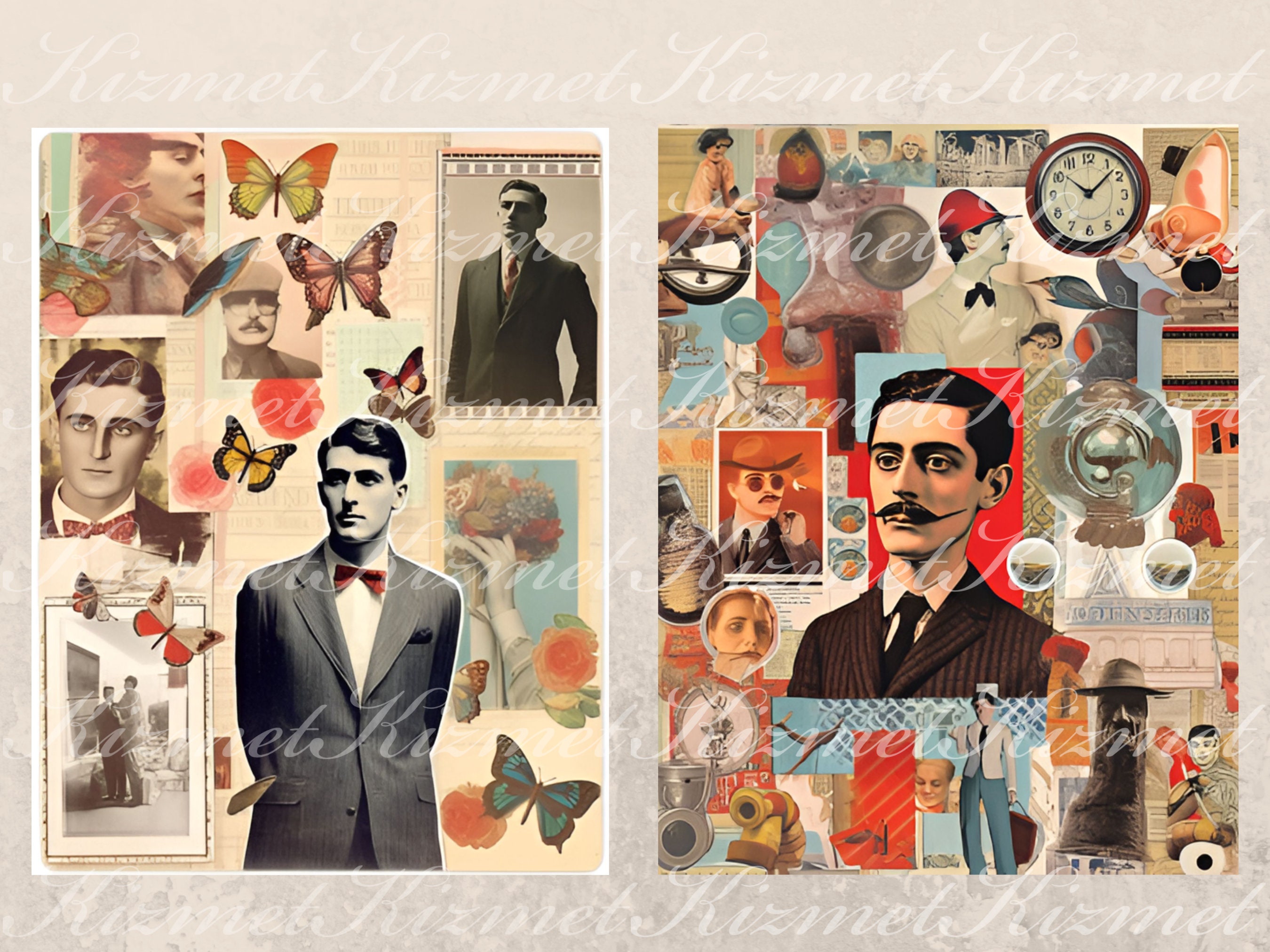10 Retro Vintage Junk Journal Printable Pages Collage Sheets High ...
