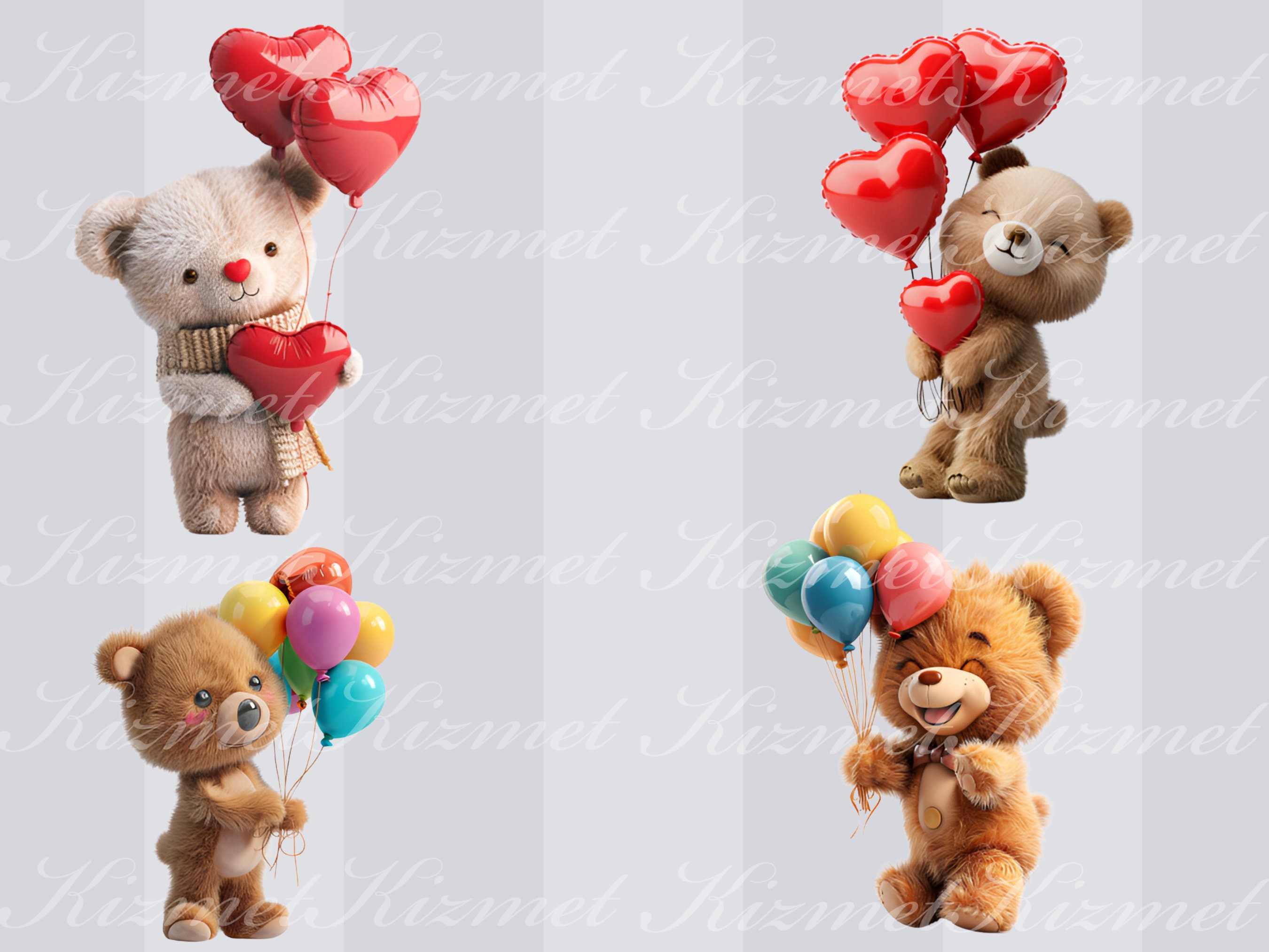 24 Cute 3D Party Animals 3D Clipart PNG Files, Fun Digital Downloads 3D ...
