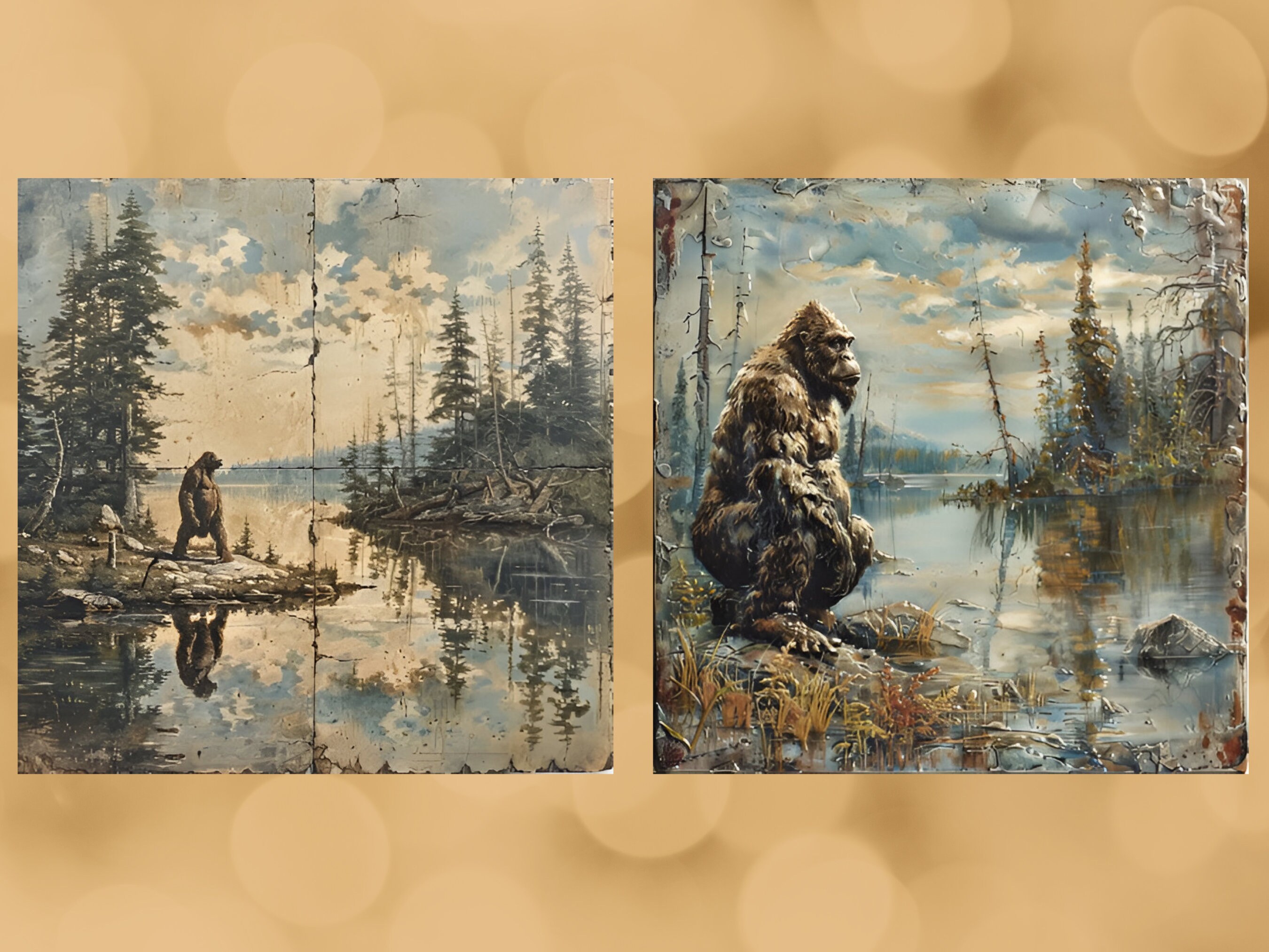 12 Bigfoot Digital Papers, Sasquatch Background, 12x12 Printable ...