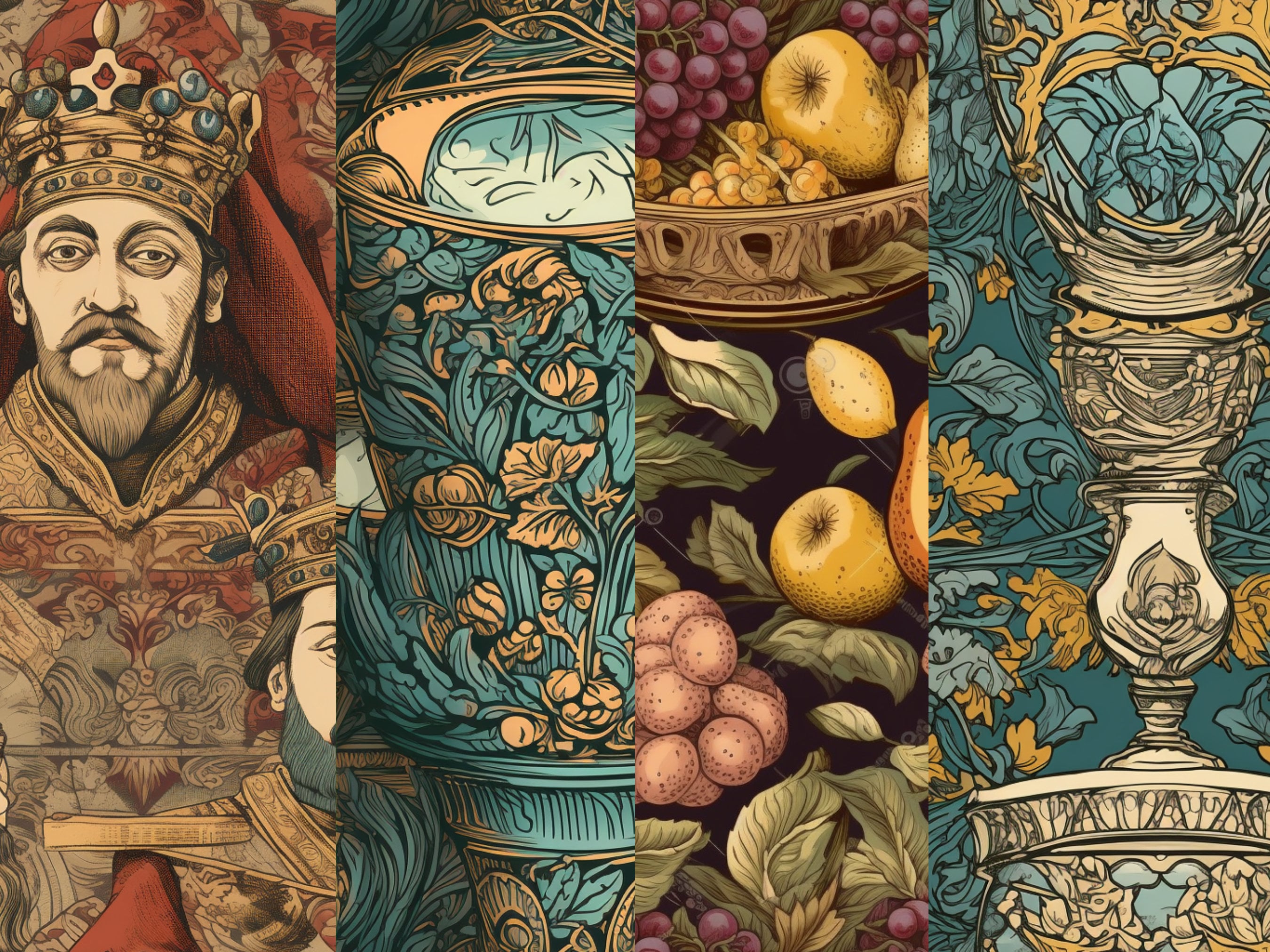 Medieval/renaissance Themed Seamless Pattern, Digital Download Paper ...