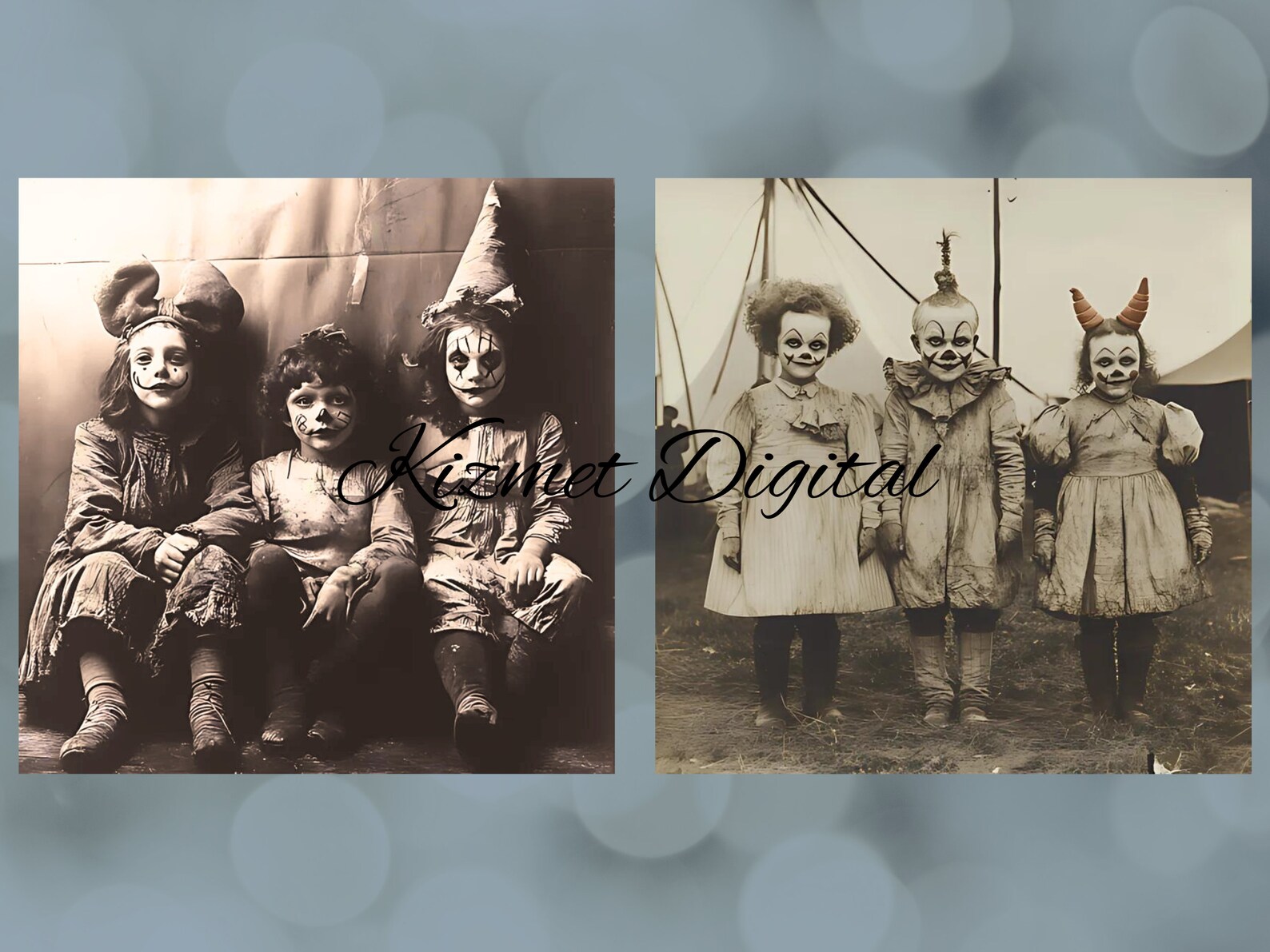 12 Vintage Creepy Circus Digital Papers, Vintage Background, 12x12 ...
