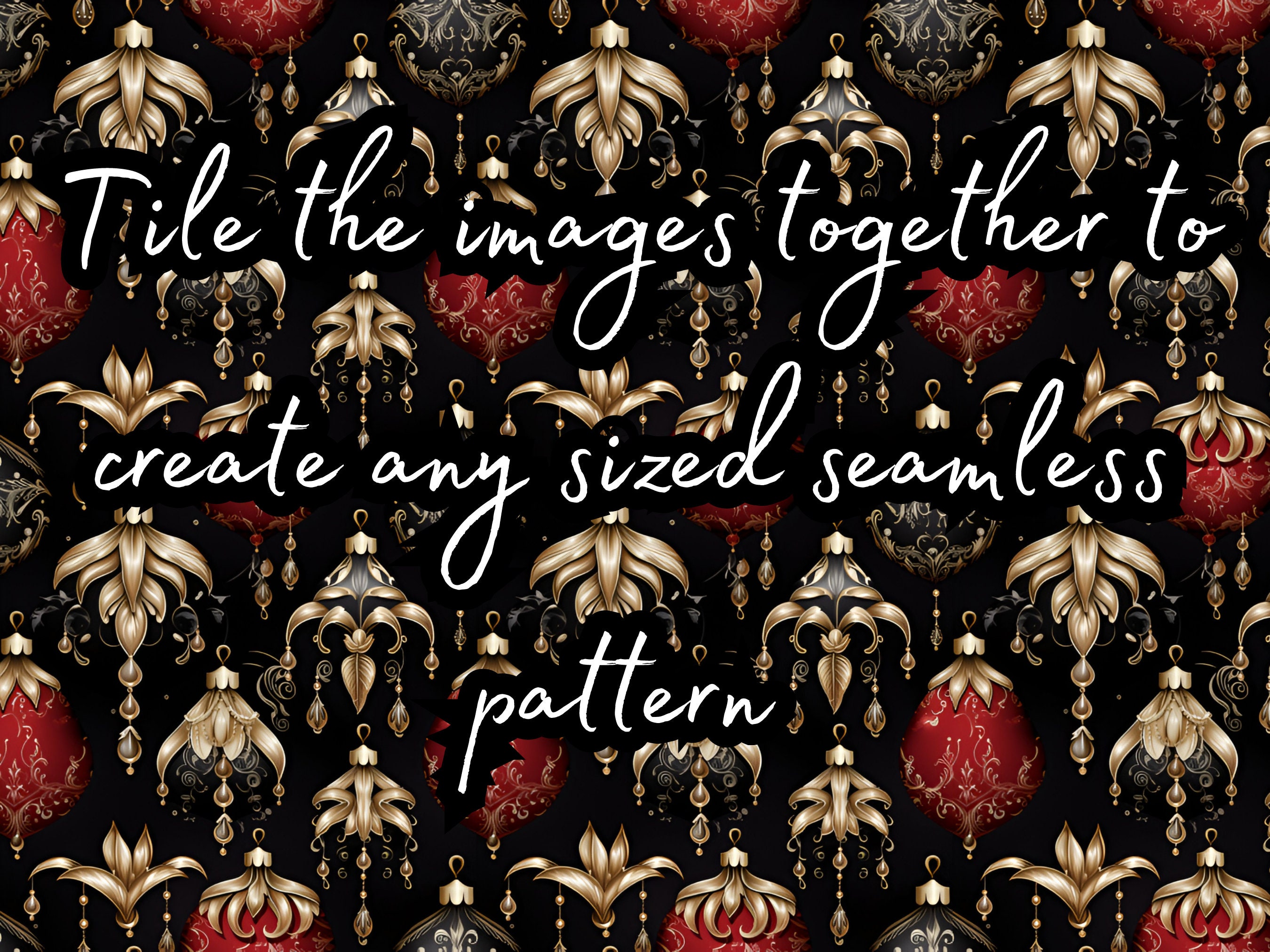 10 Gothic Christmas Wallpapers, Seamless Pattern, Gothic Digital Paper ...