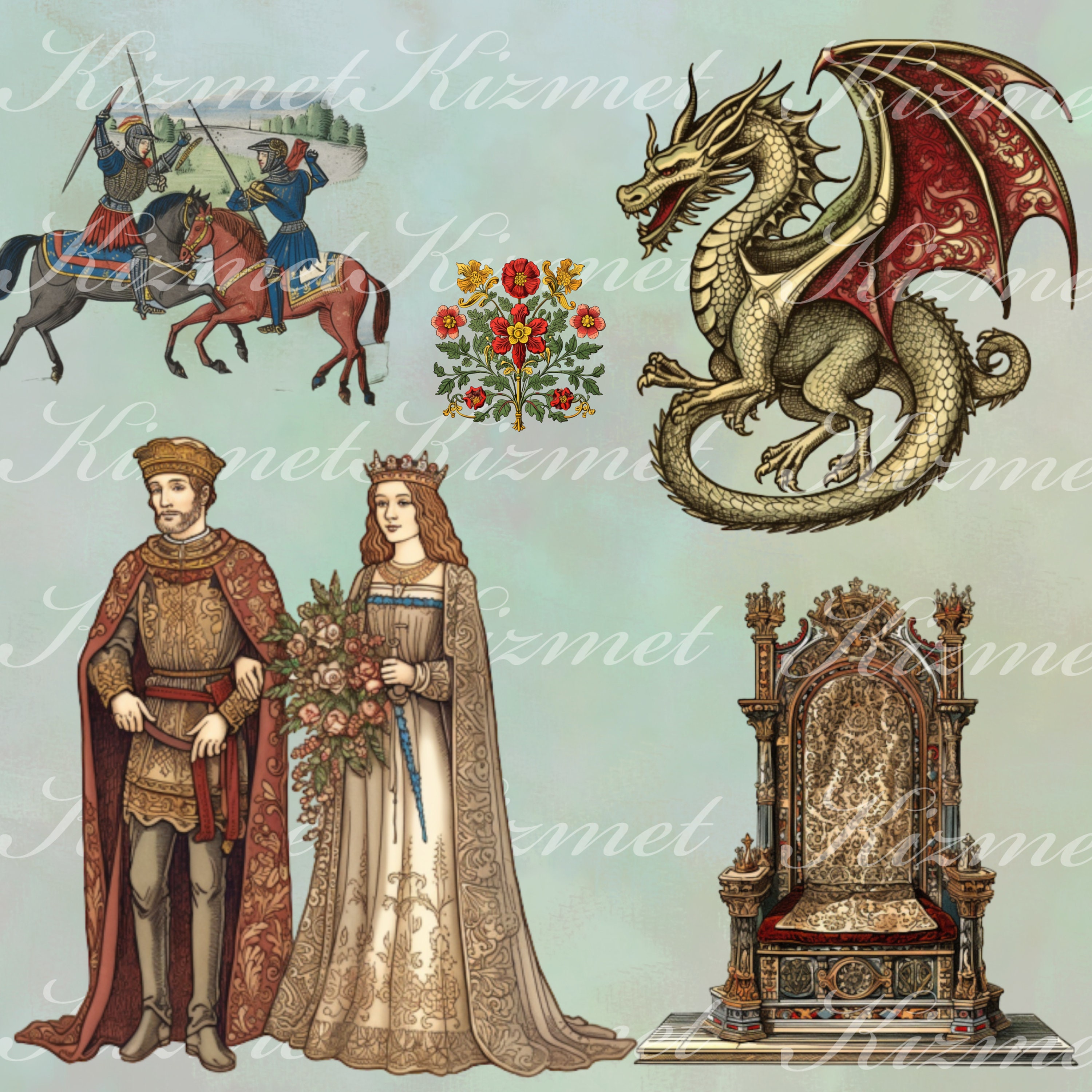 Medieval and Renaissance Themed Clipart 4 300 Dpi 24 - Etsy