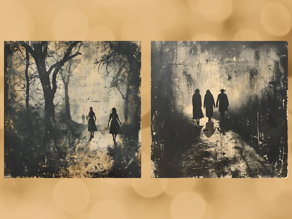 12 Creepy Vintage Digital Papers, Spooky Halloween Background, 12x12 ...